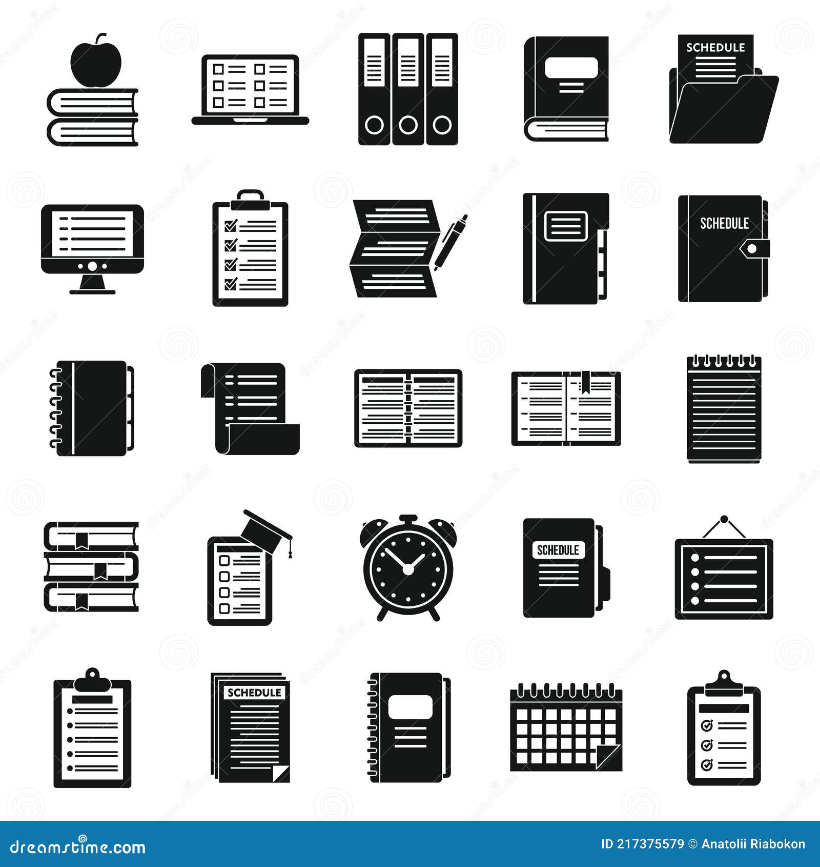 Syllabus Plan Icons Set, Simple Style Stock Vector - Illustration of ...