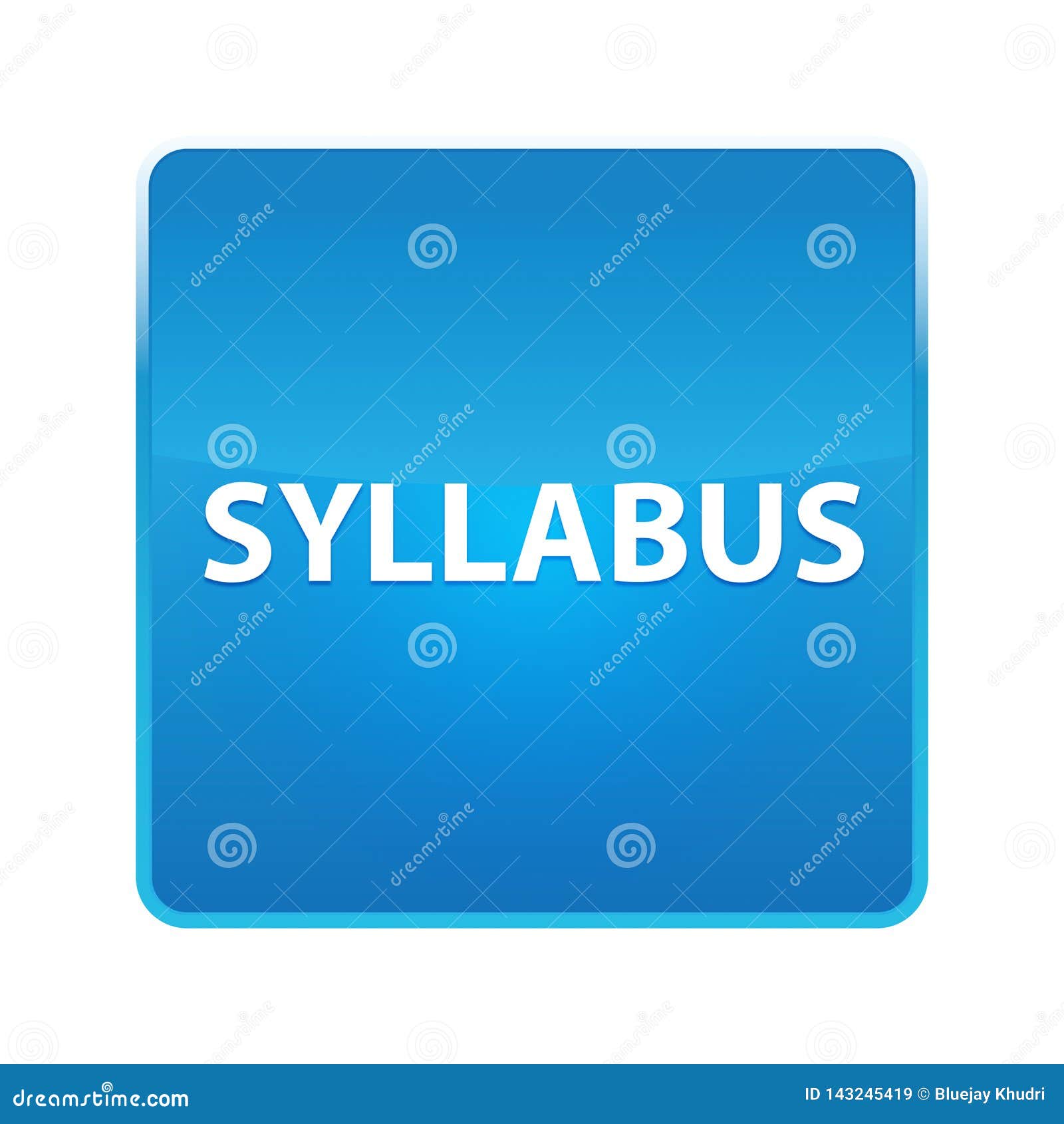 Syllabus Shiny Blue Square Button Stock Illustration - Illustration of ...