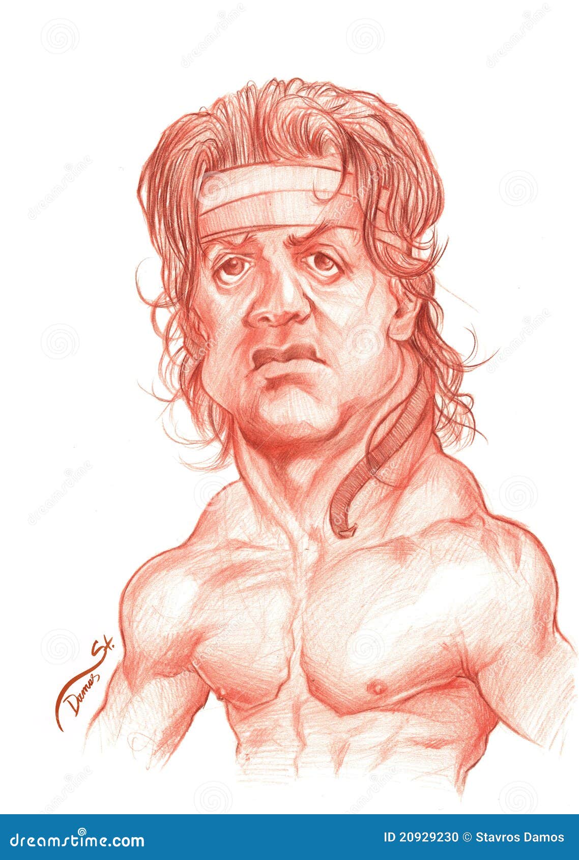 Sylvester Stallone Caricature Sketch Editorial Image | CartoonDealer ...