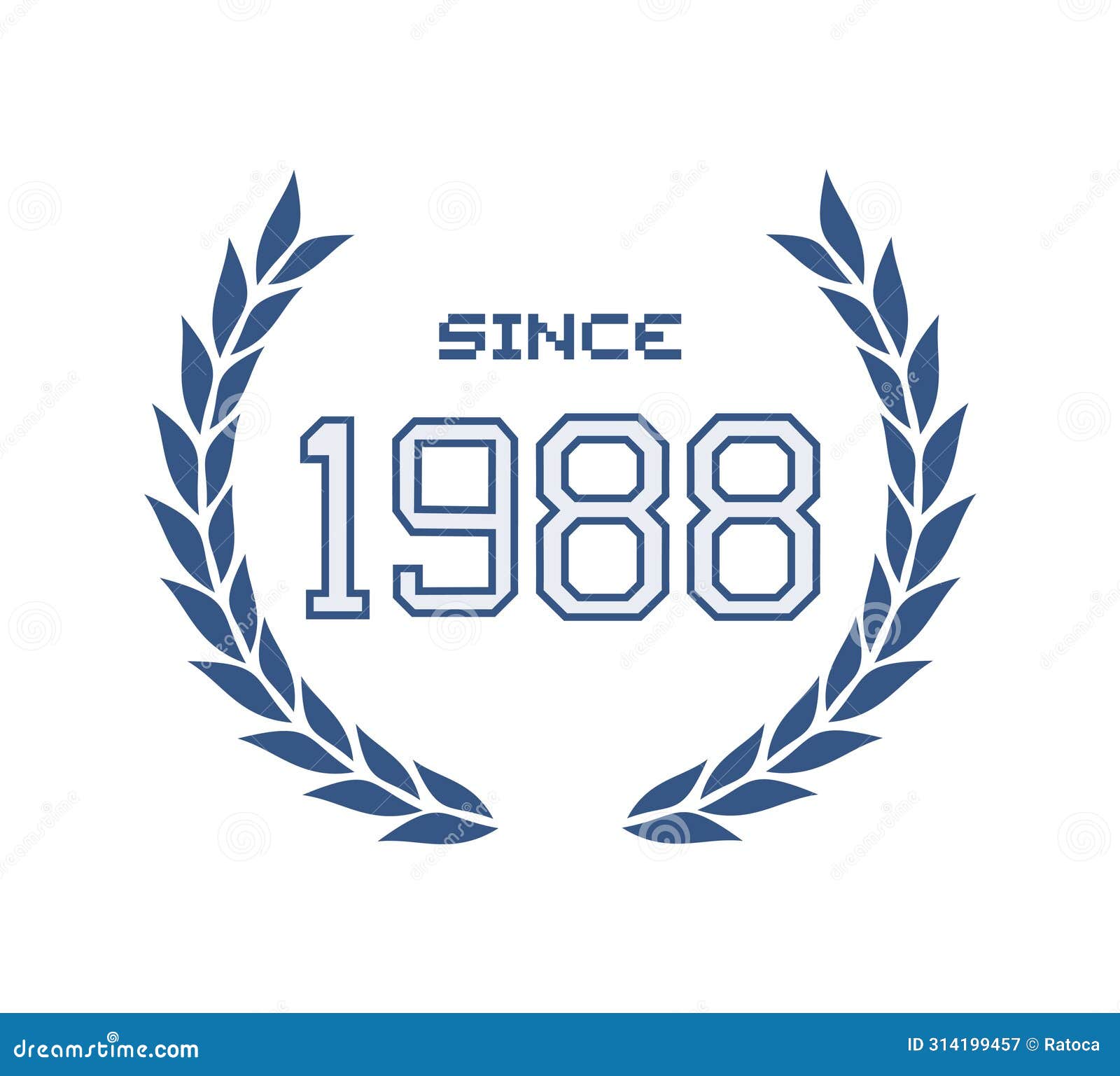 Since 1988 symbol stock vector. Illustration of sketch - 314199457