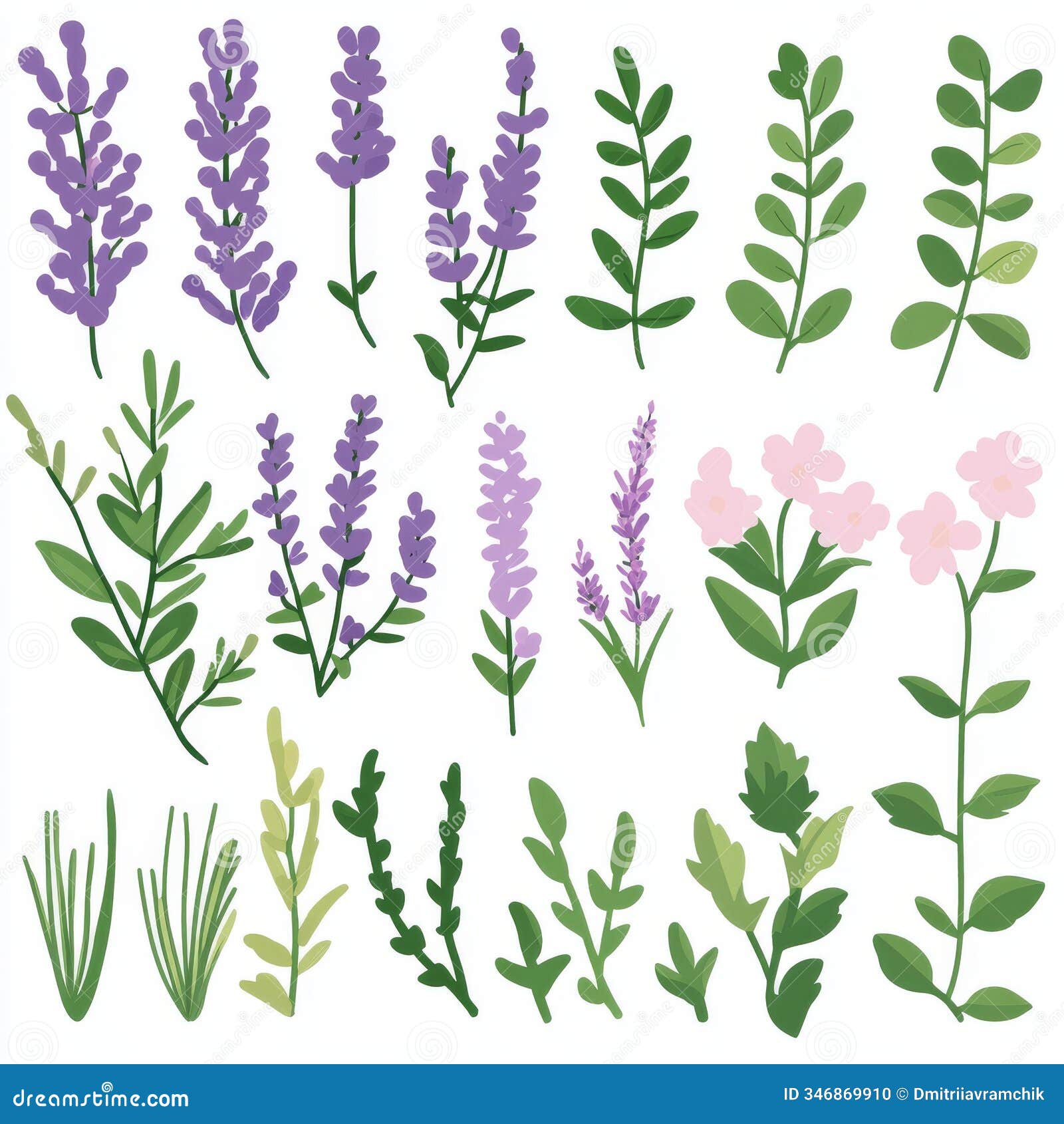 Symbol of Abstract Statice Flower with Garden Icon Set. Stock Photo ...