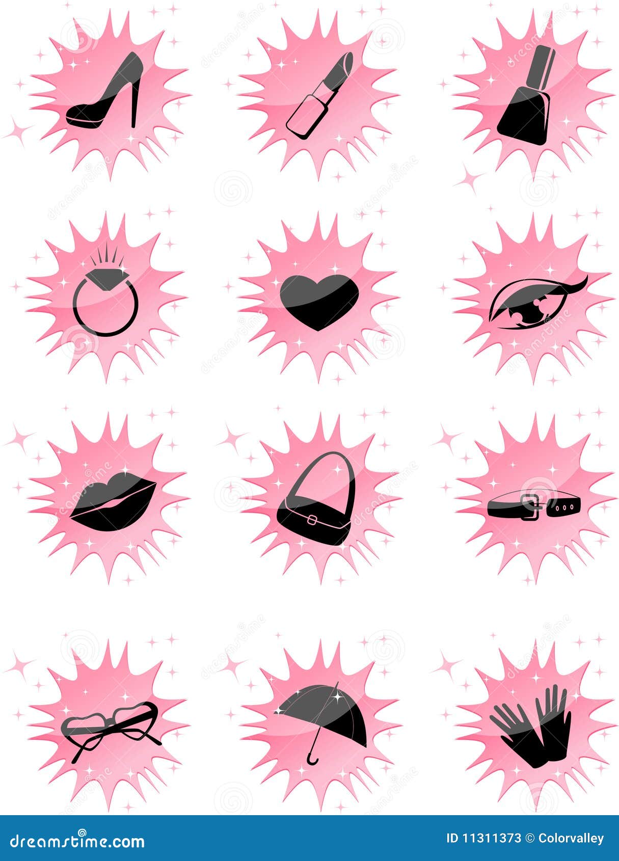 Symbol accessories icons stock vector. Illustration of elegance - 11311373