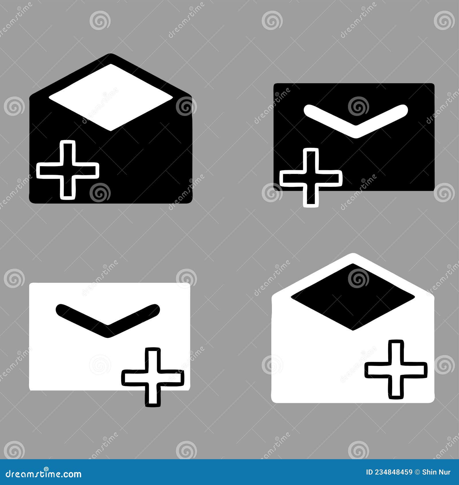 Symbol of Add Message on White and Black Stock Vector - Illustration of ...