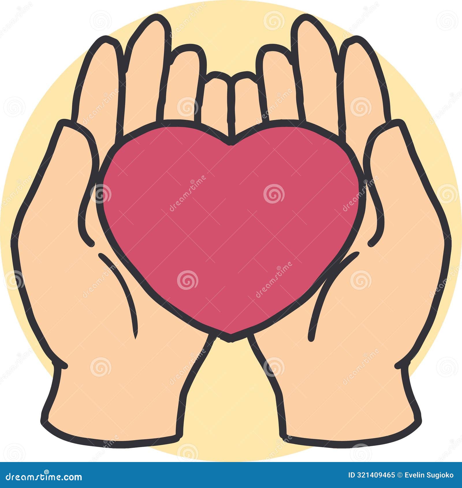 Symbol of Affection Open Hand Sharing Love in Vector Stock Vector ...