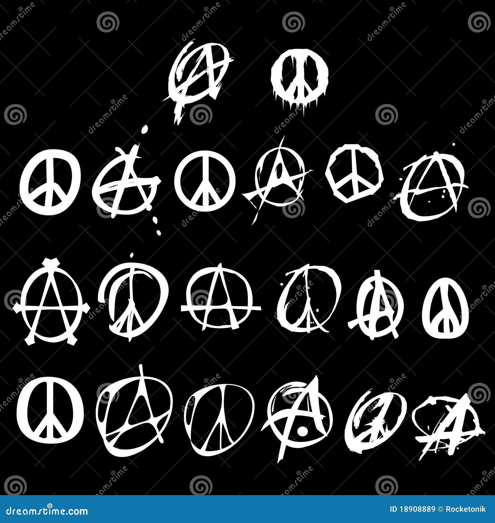 Symbol Anarchy Peace Logo Isolated Vector Stock Vector - Illustration ...