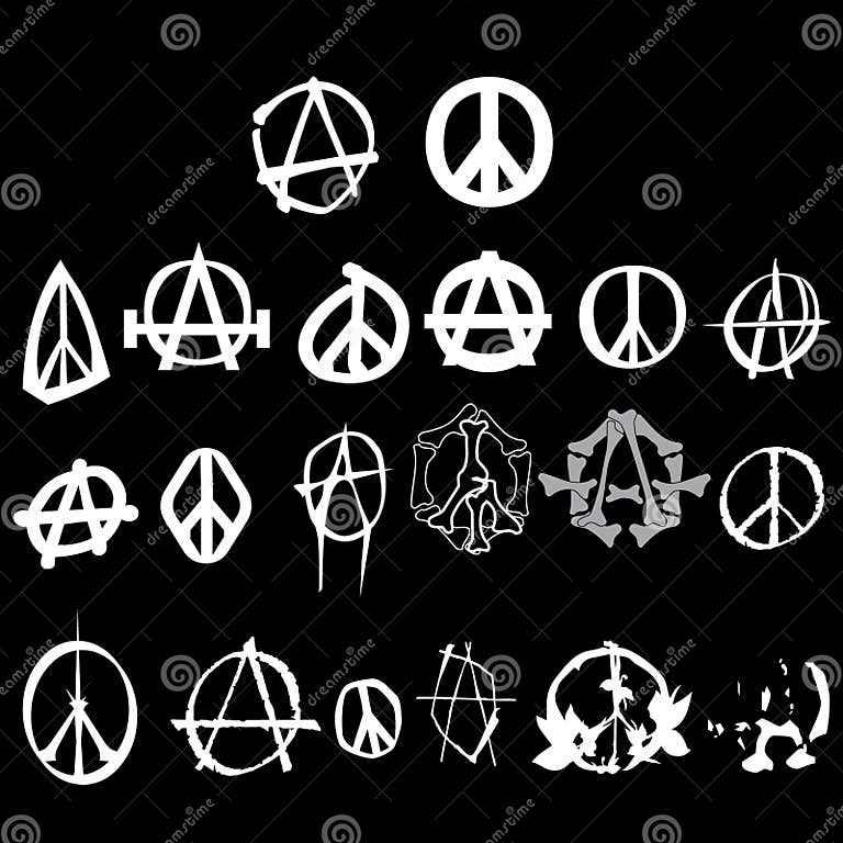 Symbol Anarchy Peace Logo Pack Isolated Vector Stock Vector ...