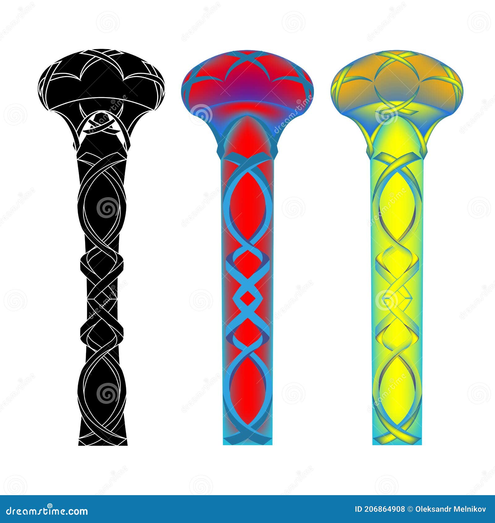 The Symbol of the Ancient Column. the Icon of the Wand, Staff. Pattern ...
