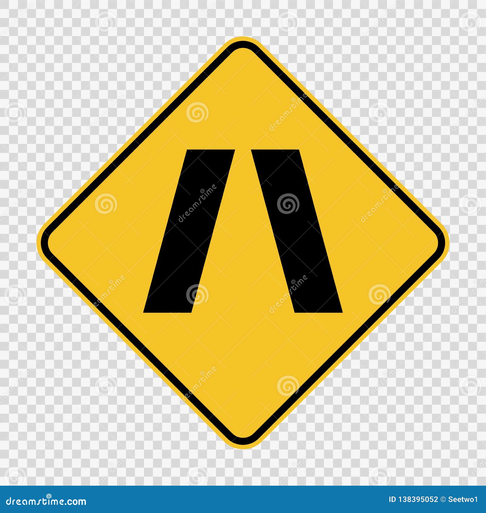 Symbol Approaching Narrow Bridge Sign On Transparent Background Stock ... Symbol Approaching Narrow Bridge Sign On Transparent Background Stock ...