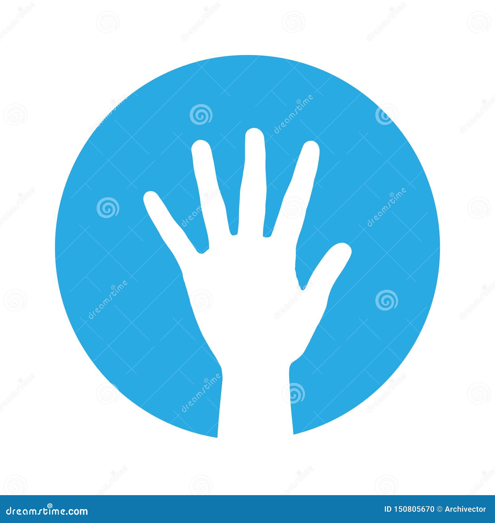 Hand Up Symbol in the Circle Stock Vector - Illustration of live, help ...