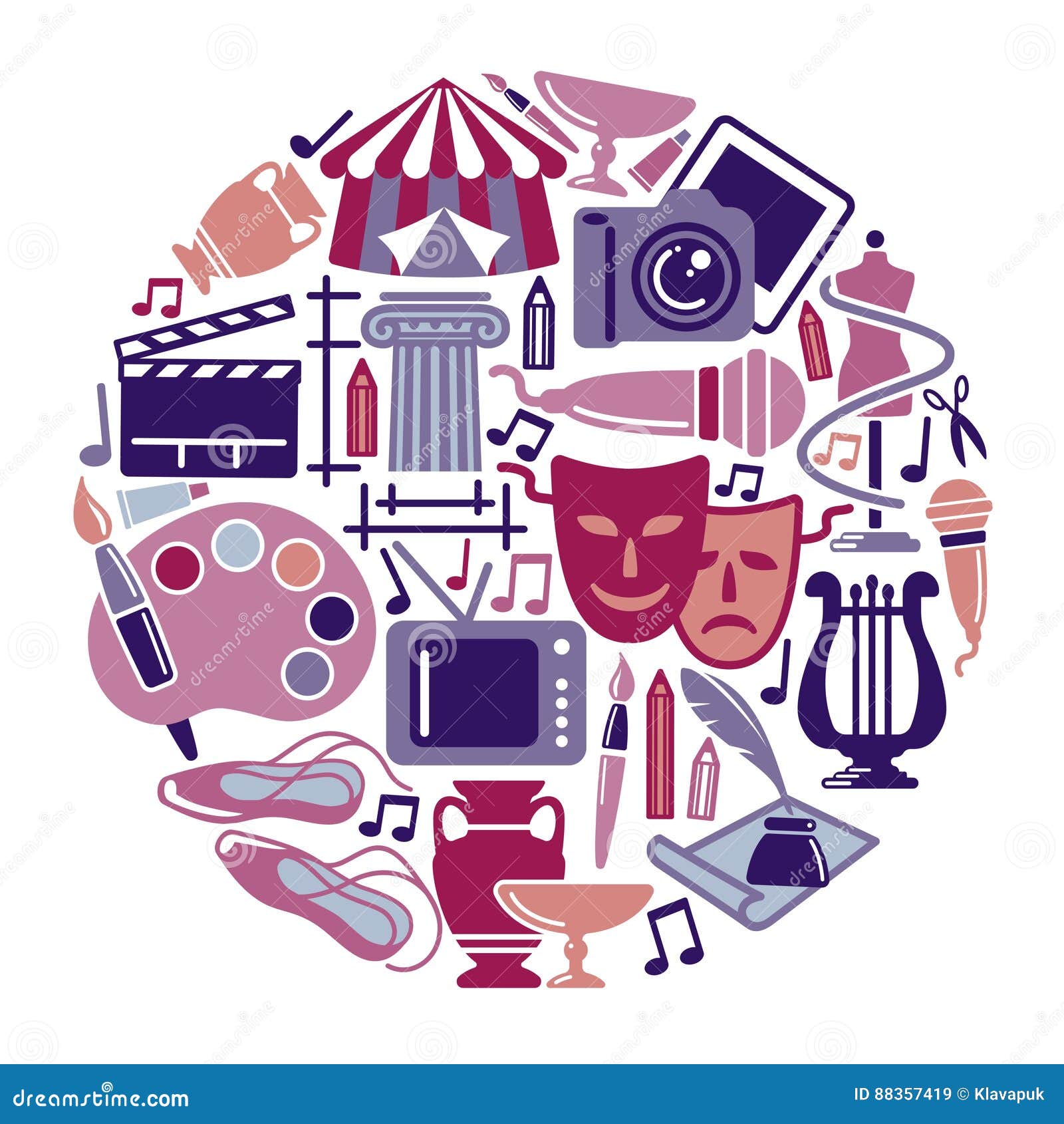 Symbol of arts stock vector. Illustration of design, music - 88357419