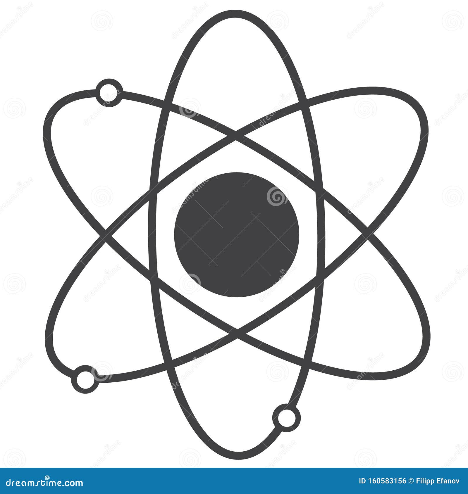 The Symbol And Atomic Nuclei Outline Drawing Stock Photography ...