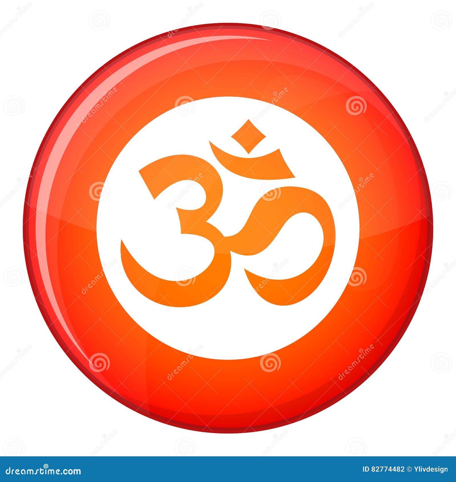 Symbol Aum Icon, Flat Style Stock Vector - Illustration of buddhism ...