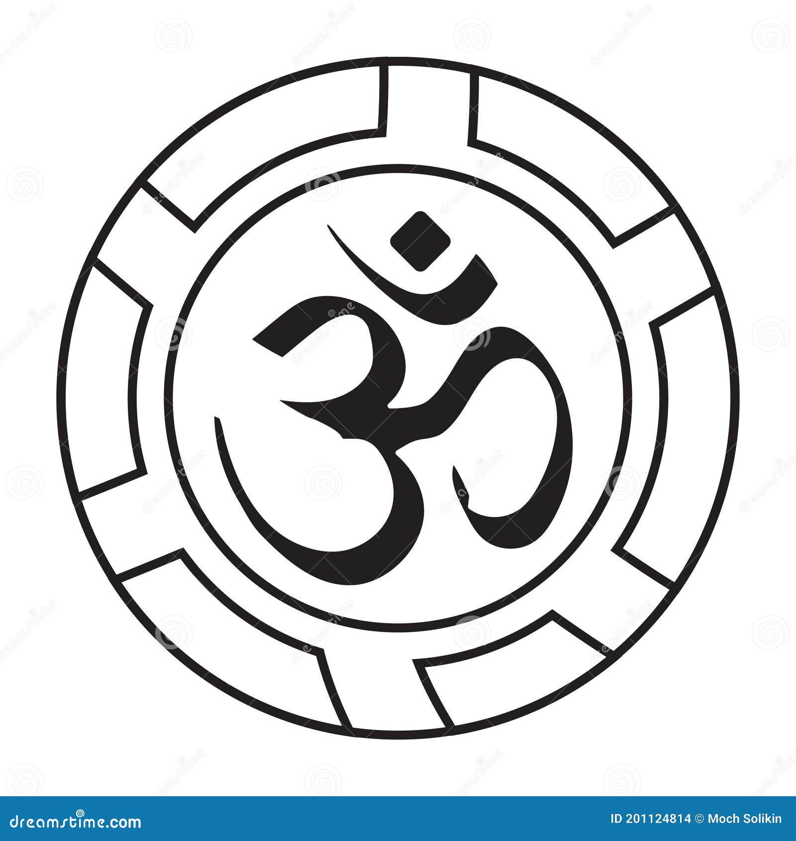Symbol of Aum or Om Hinduism Line Art Vector for Apps or Websites Stock ...