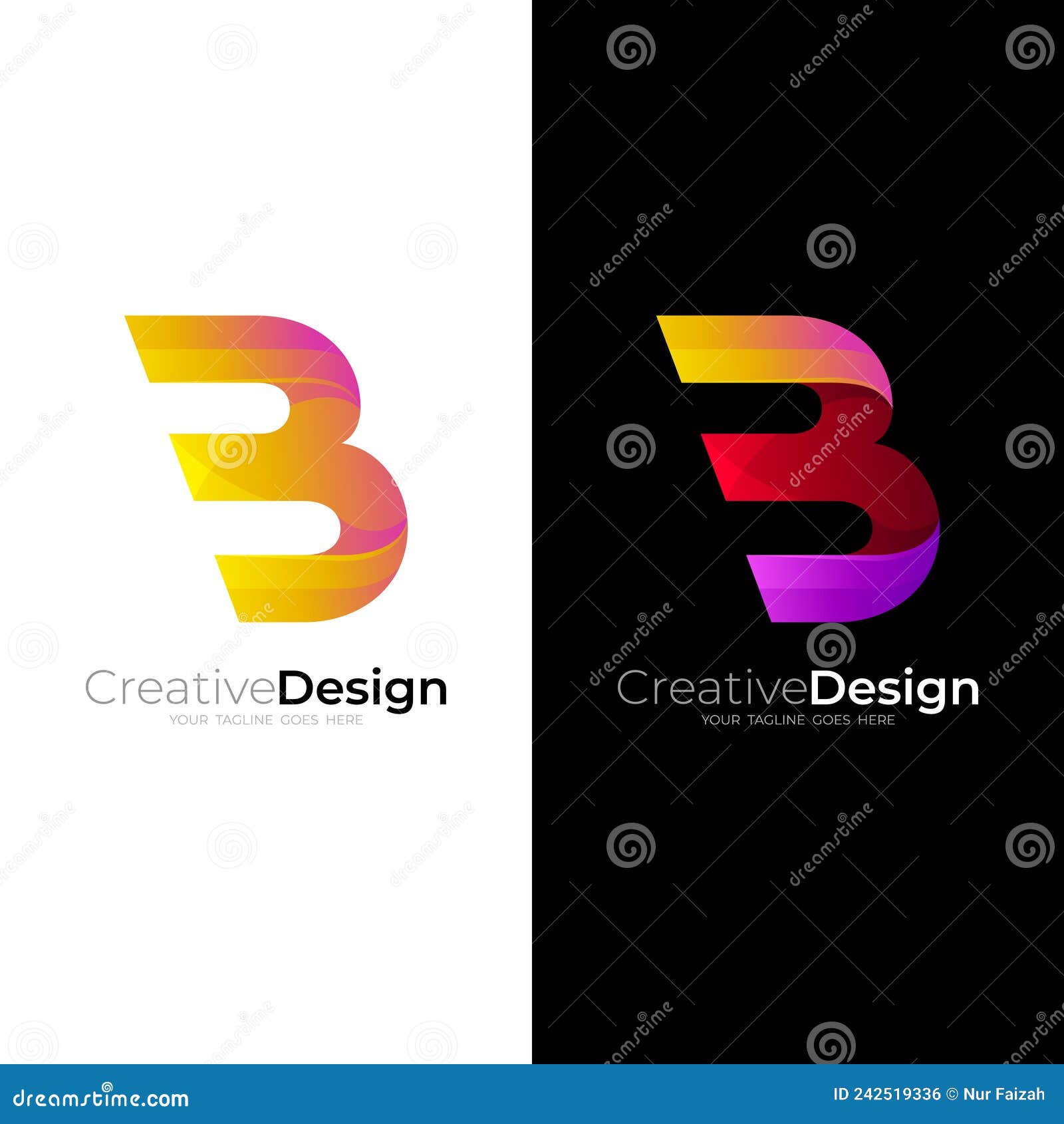 Symbol B Logo with 3d Colorful Design Template Stock Vector ...