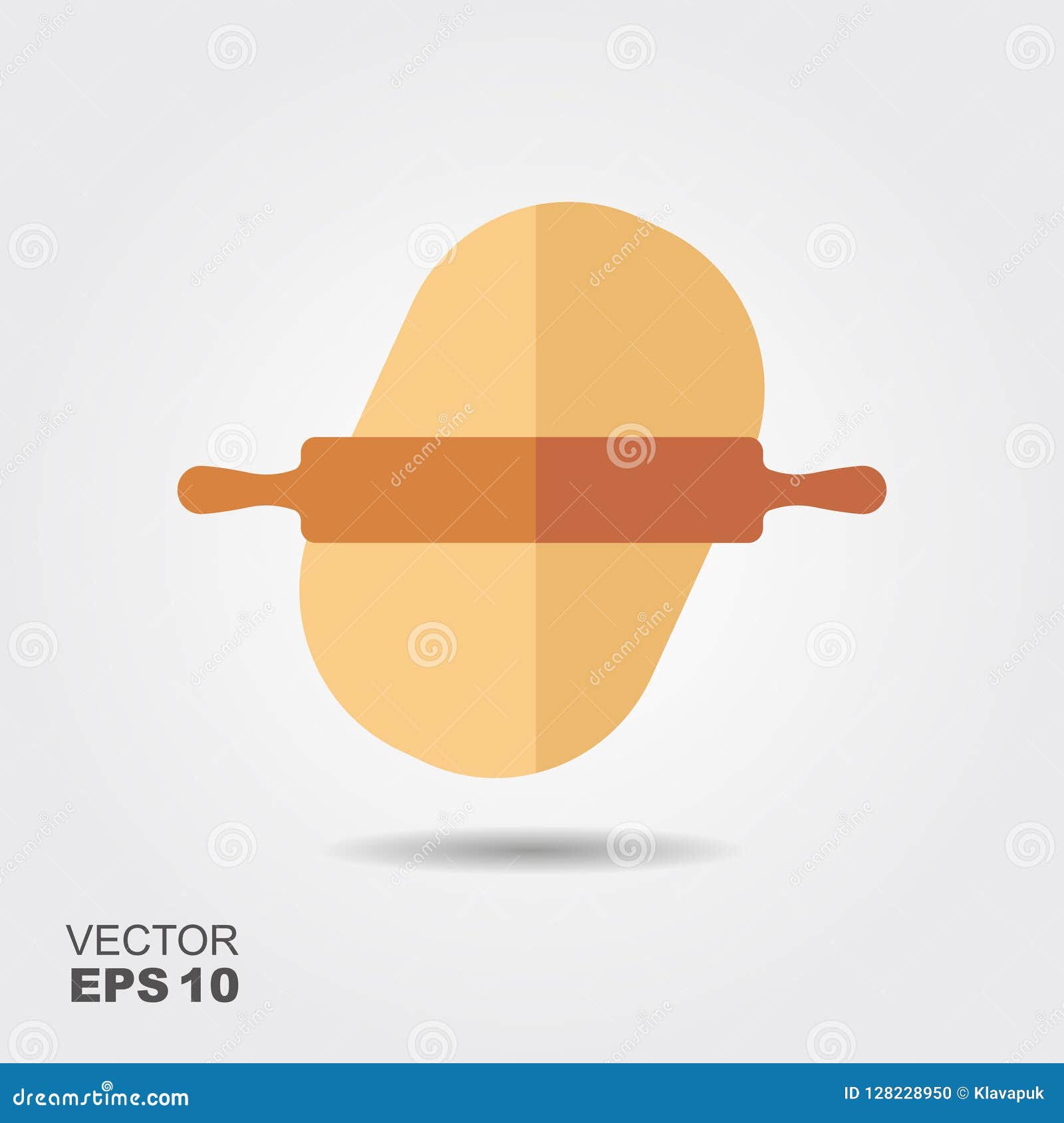 The Symbol of Baking. Rolling Pin and Dough Vector Icon Stock Vector ...