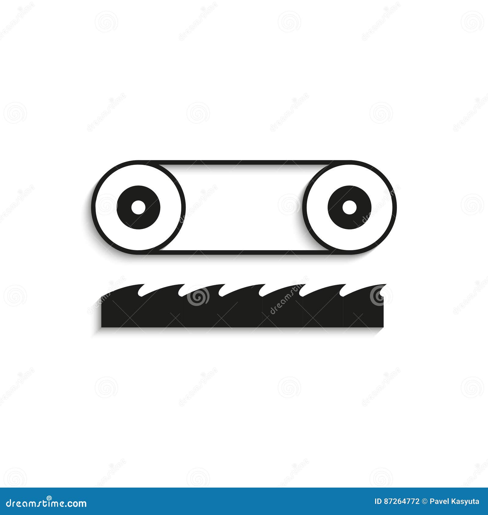 Symbol. Band-saw. Vector Icon. Black and White Image on a Background ...