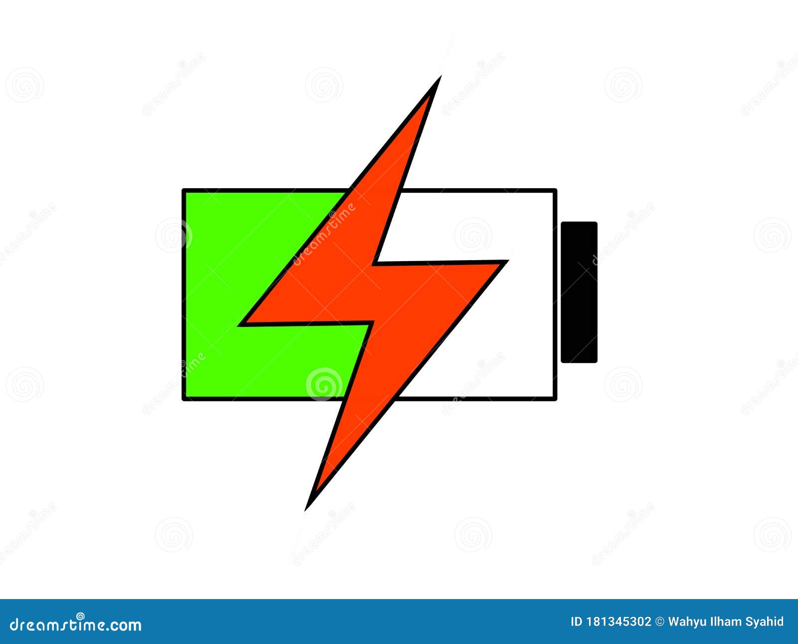 Symbol of the Battery Being Charged Stock Illustration - Illustration ...