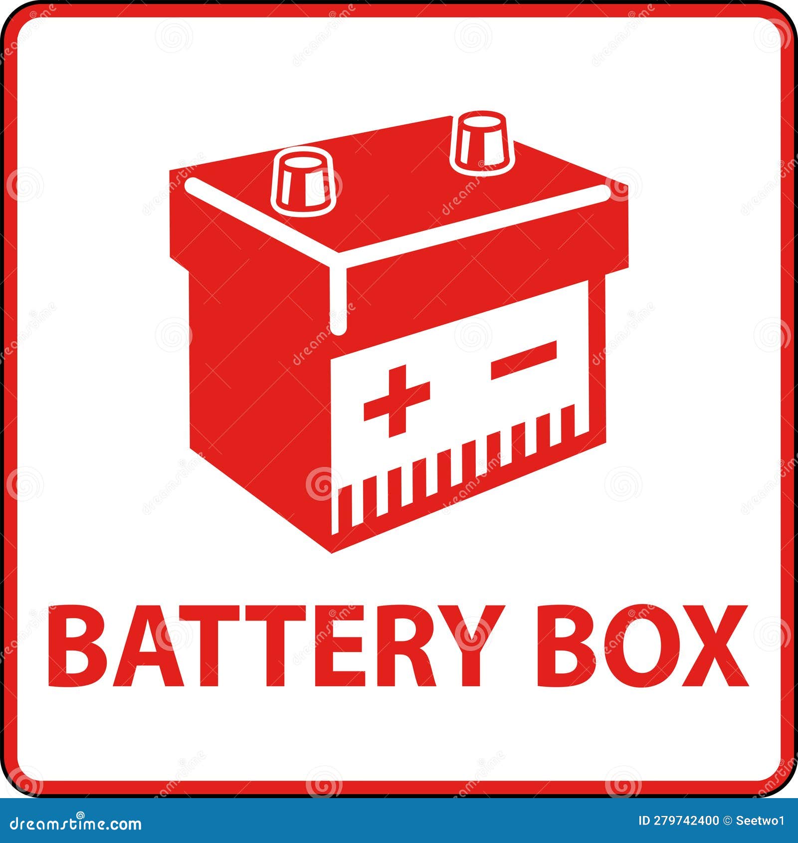 Symbol Battery Sign Battery Box on White Background Stock Vector ...