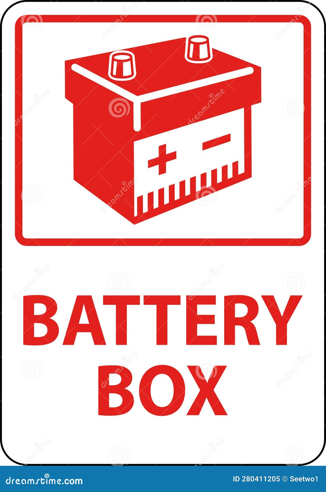 Symbol Battery Sign Battery Box on White Background Stock Vector ...