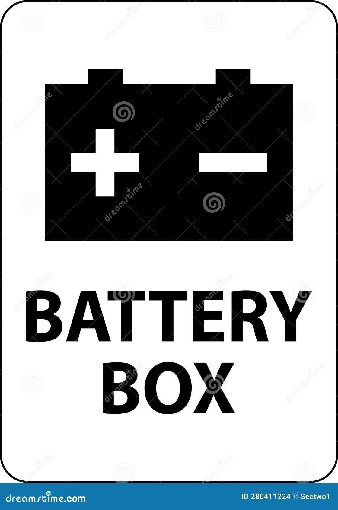 Symbol Battery Sign Battery Box on White Background Stock Vector ...