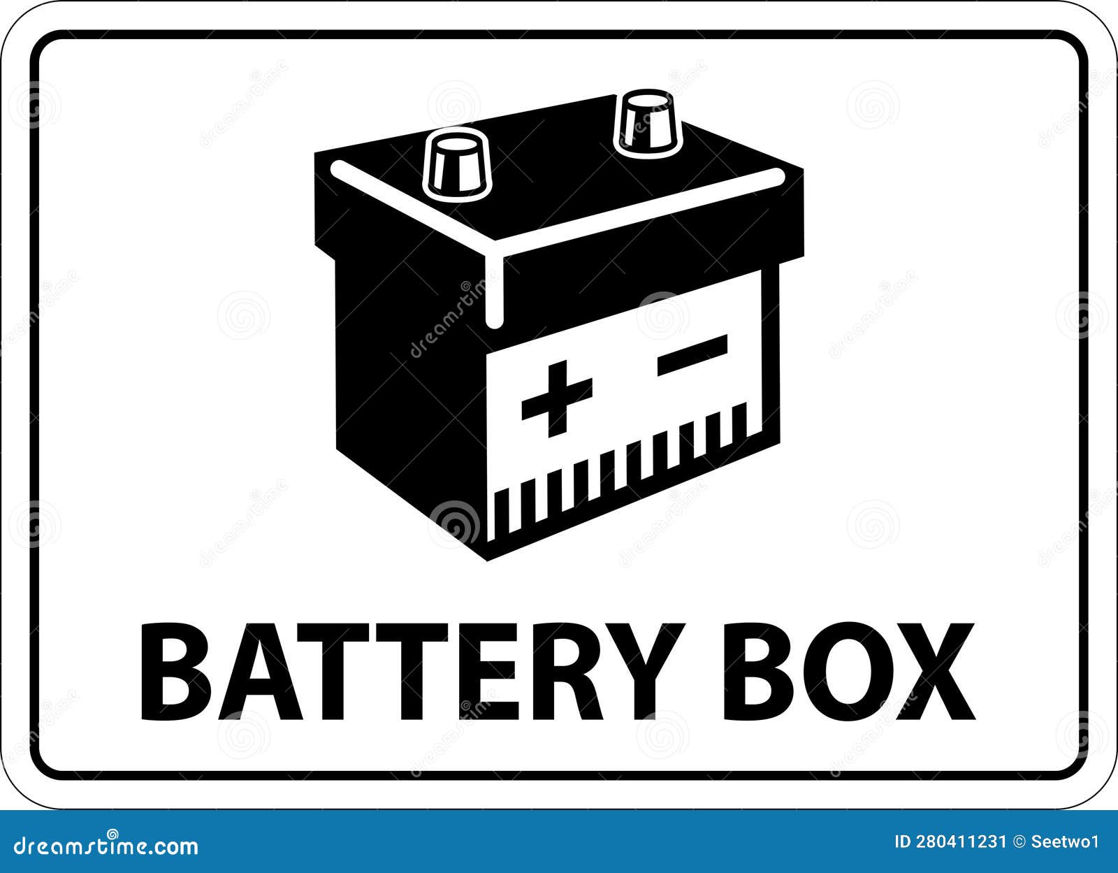 Symbol Battery Sign Battery Box on White Background Stock Vector ...