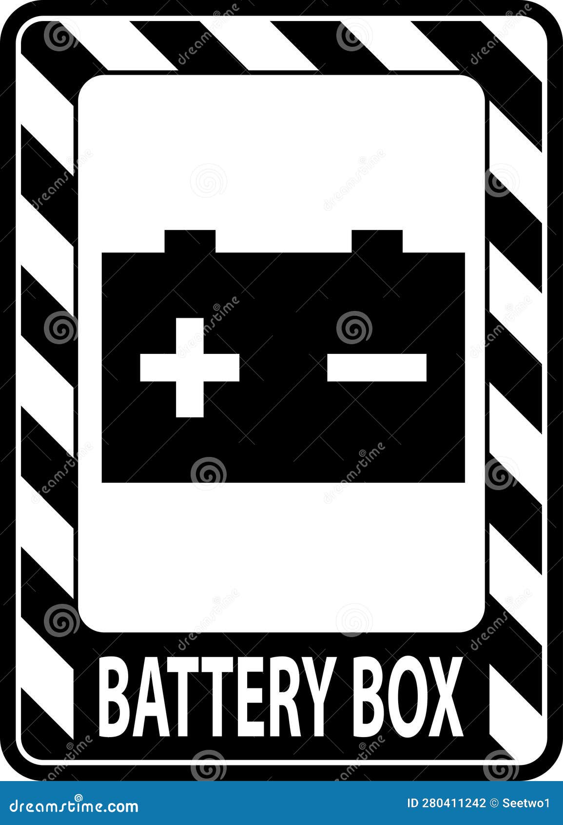 Symbol Battery Sign Battery Box on White Background Stock Vector ...