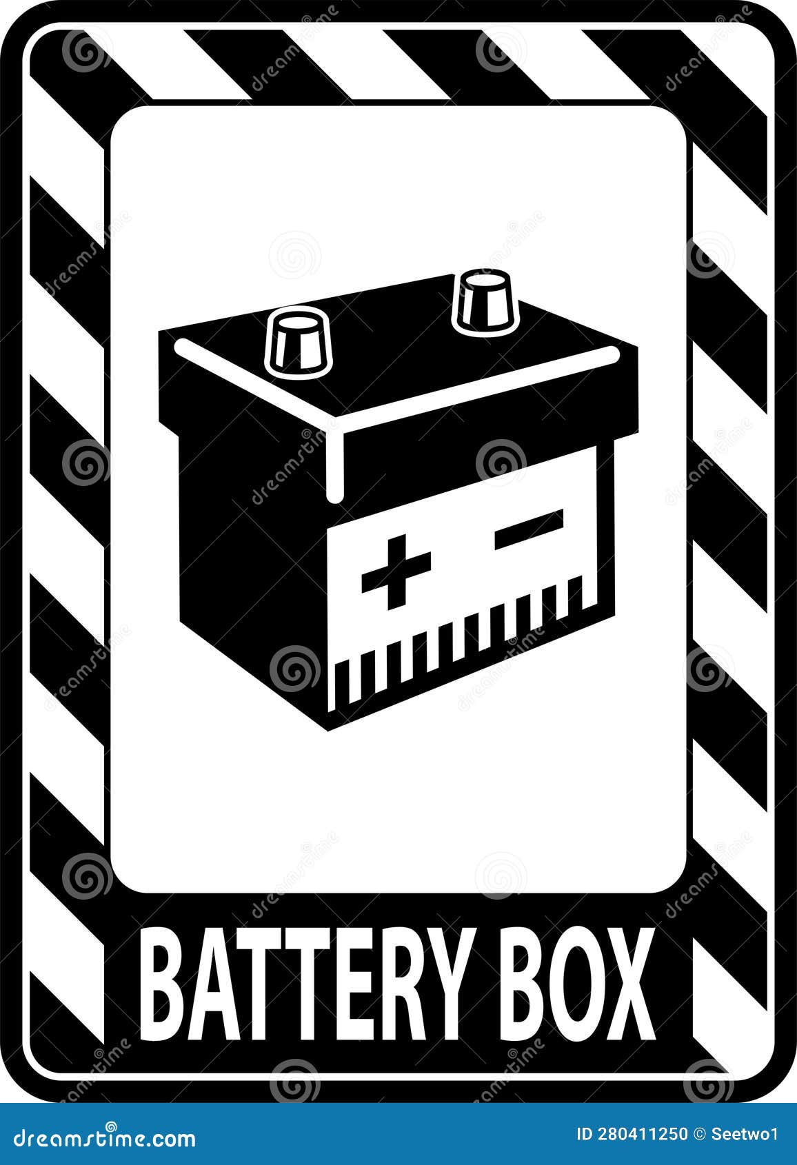 Symbol Battery Sign Battery Box on White Background Stock Vector ...
