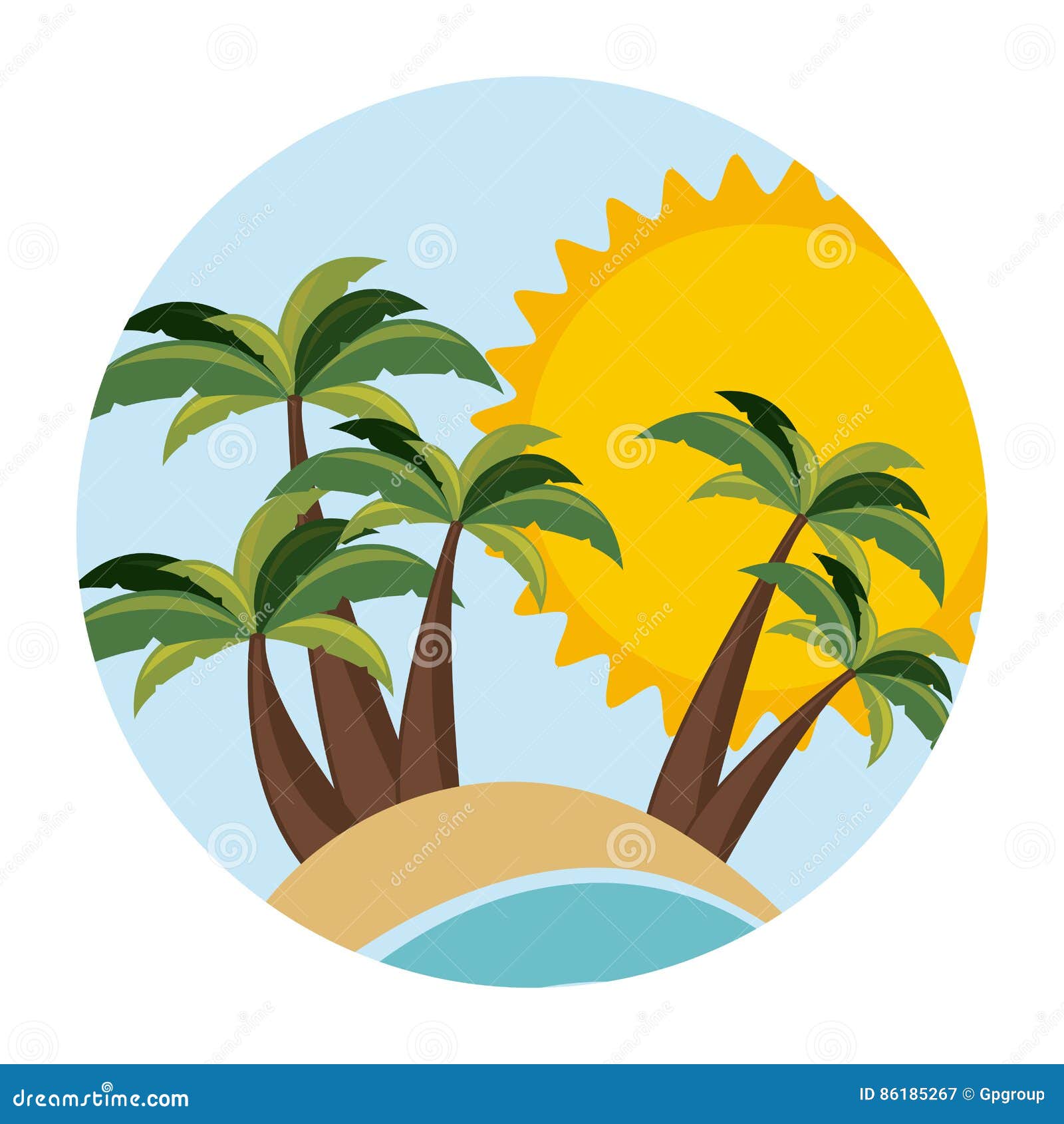 Symbol beach icon image stock illustration. Illustration of nature ...