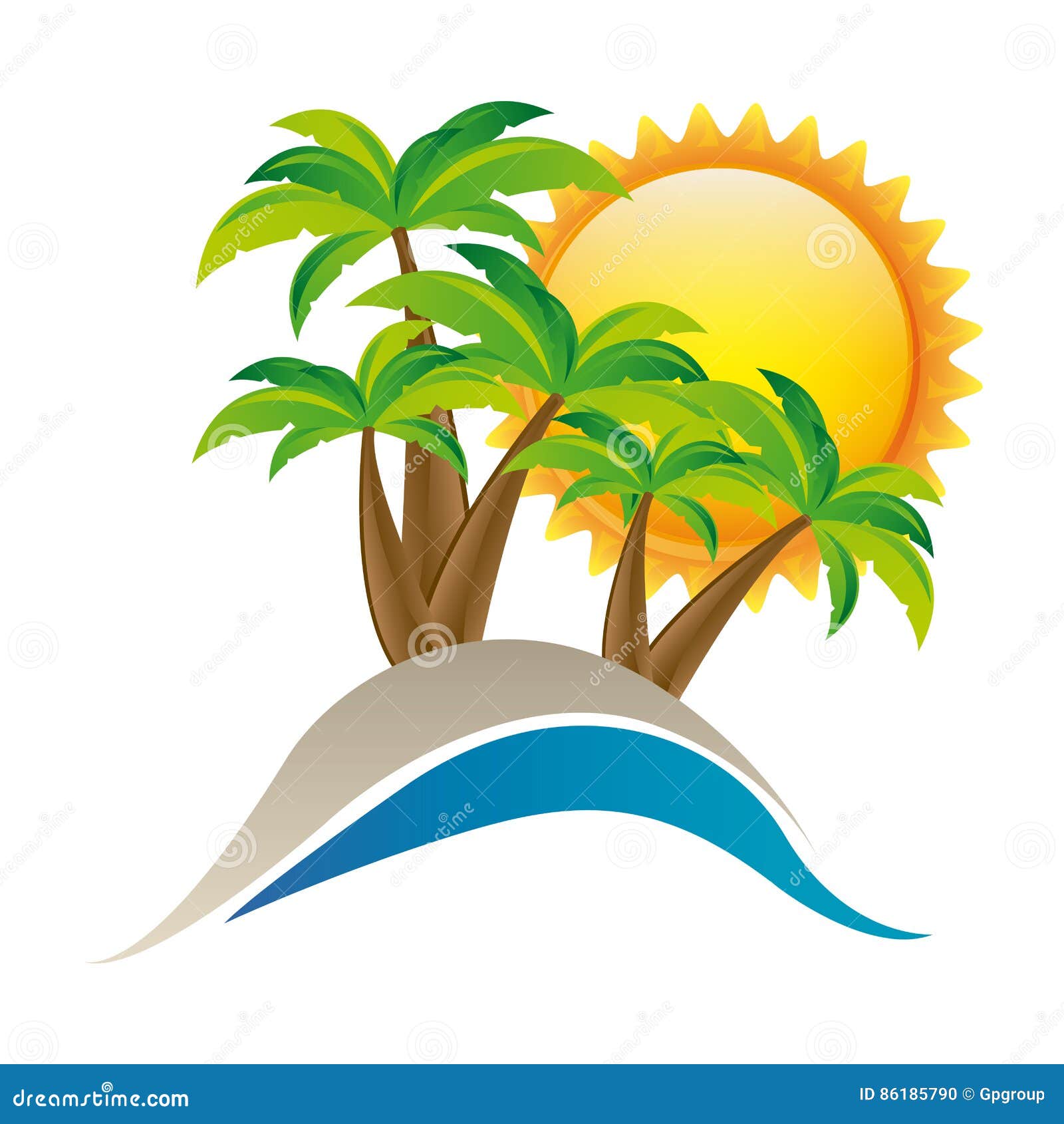 Symbol beach icon image stock illustration. Illustration of glasses ...