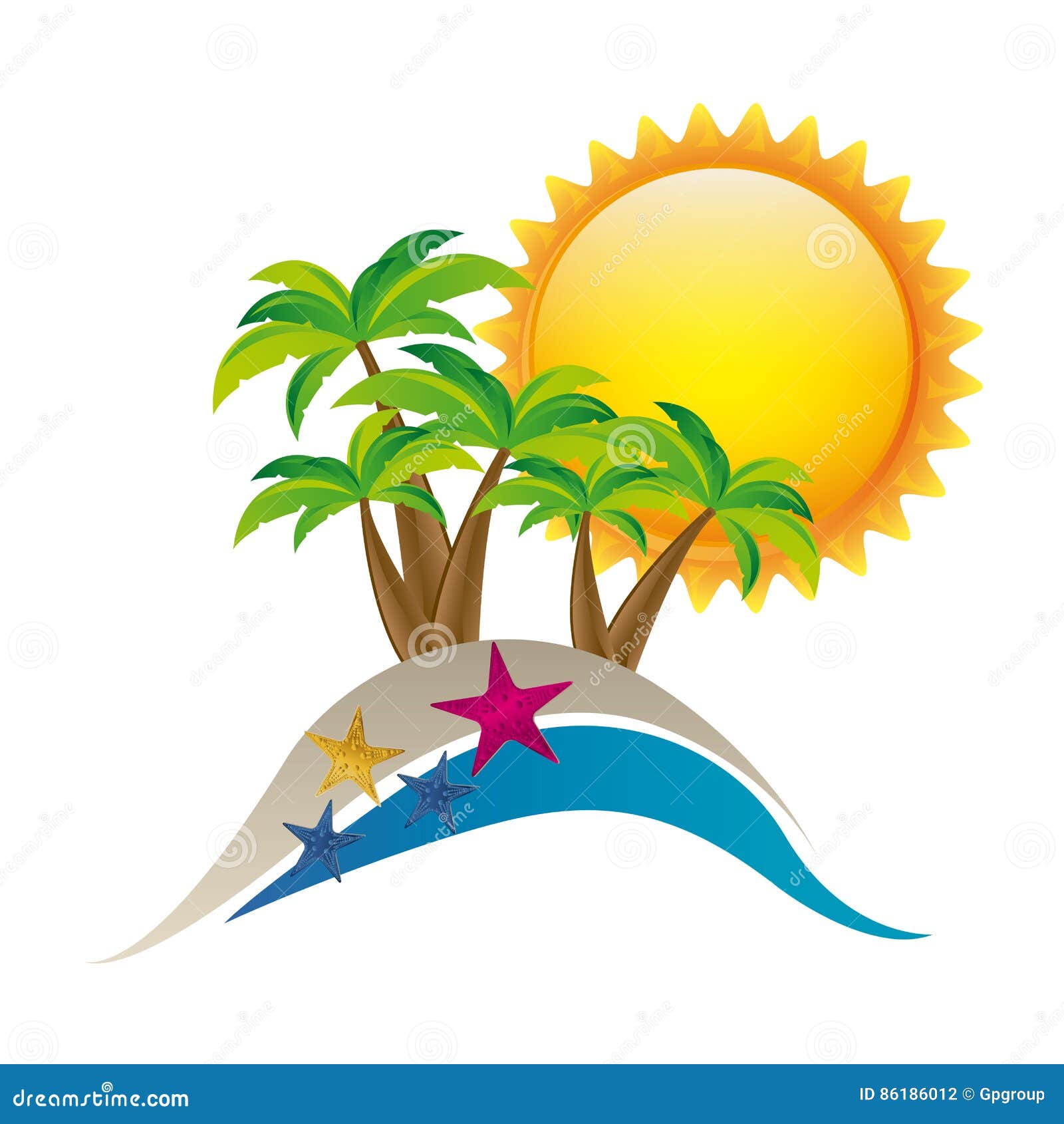 Symbol beach icon image stock illustration. Illustration of camera ...