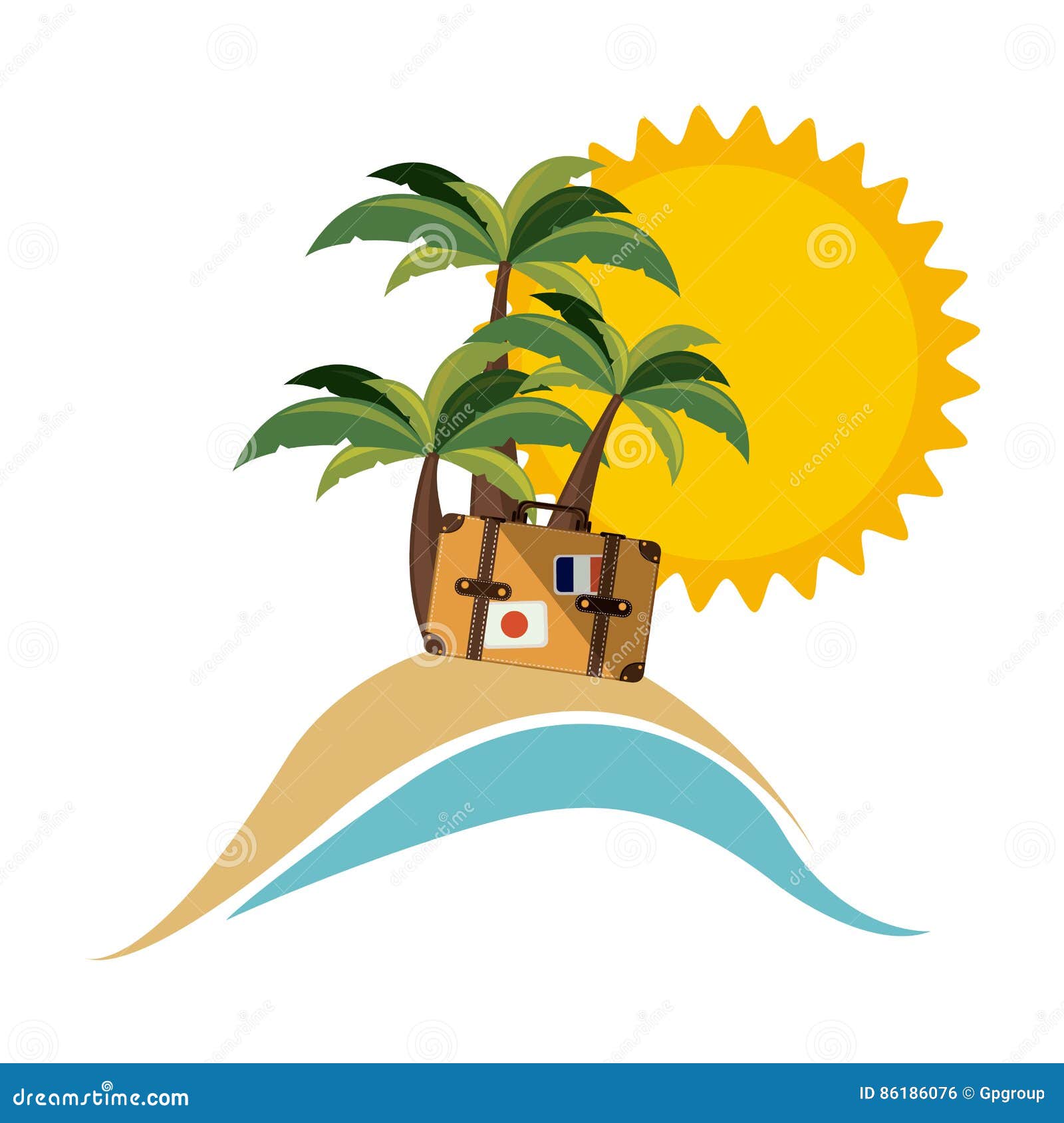 Symbol beach icon image stock illustration. Illustration of ball - 86186076