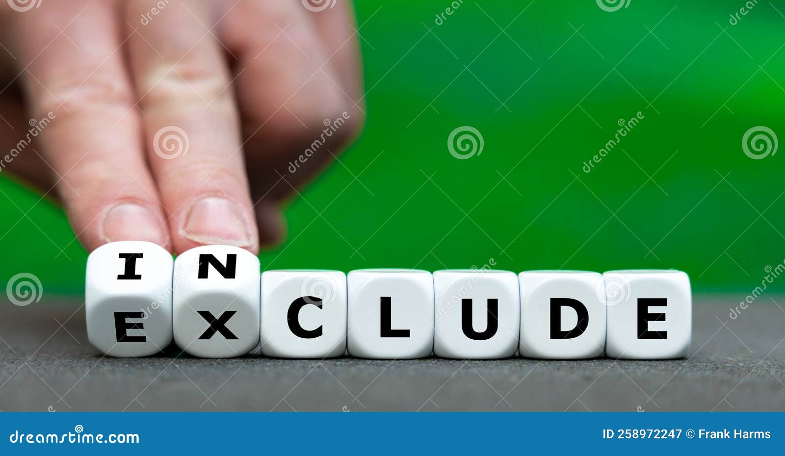 Symbol for a Better Inclusion. Hand Turns Dice and Changes the Word ...