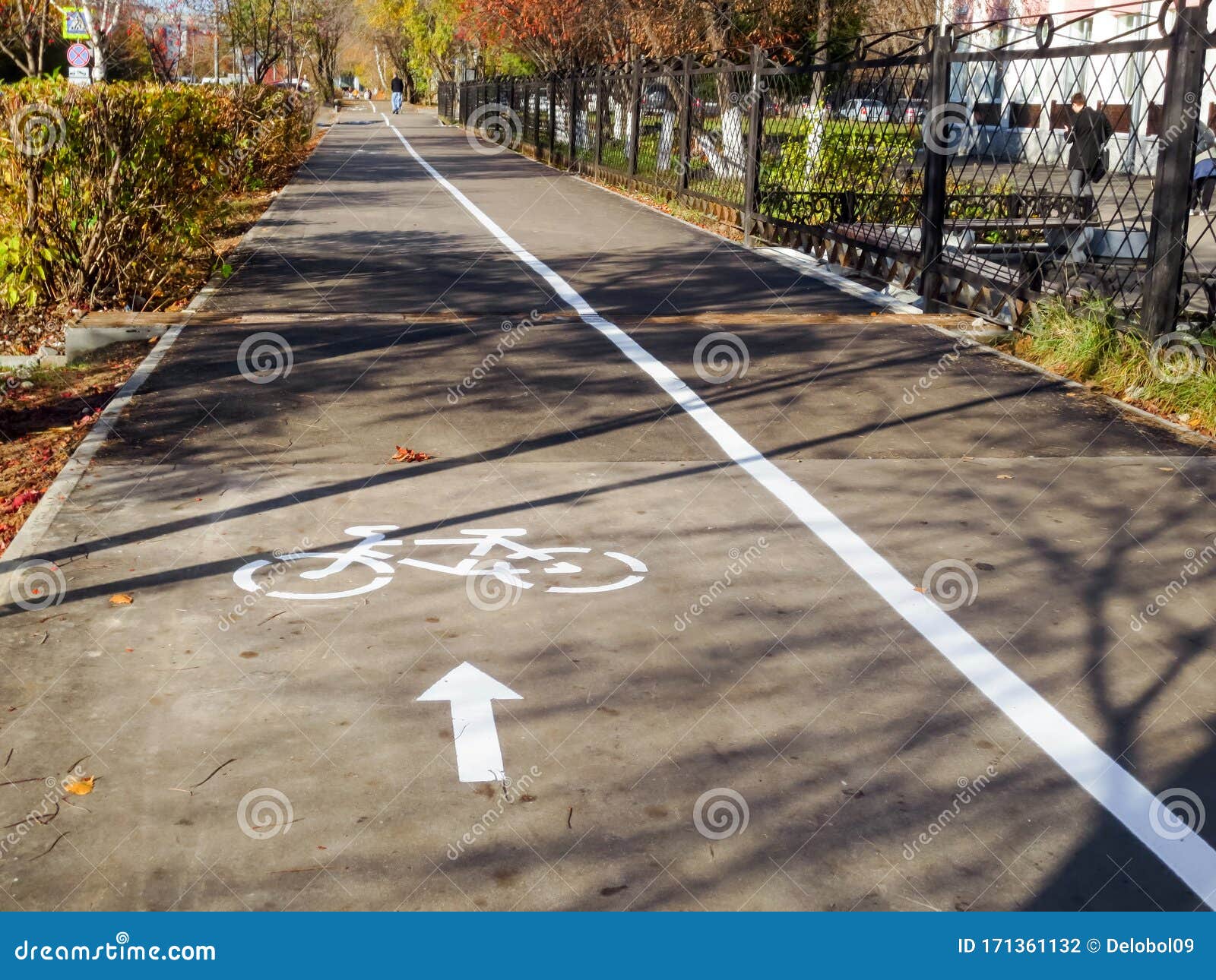 Symbol of a Bicycle Path on the Sidewalk Stock Photo - Image of icon ...