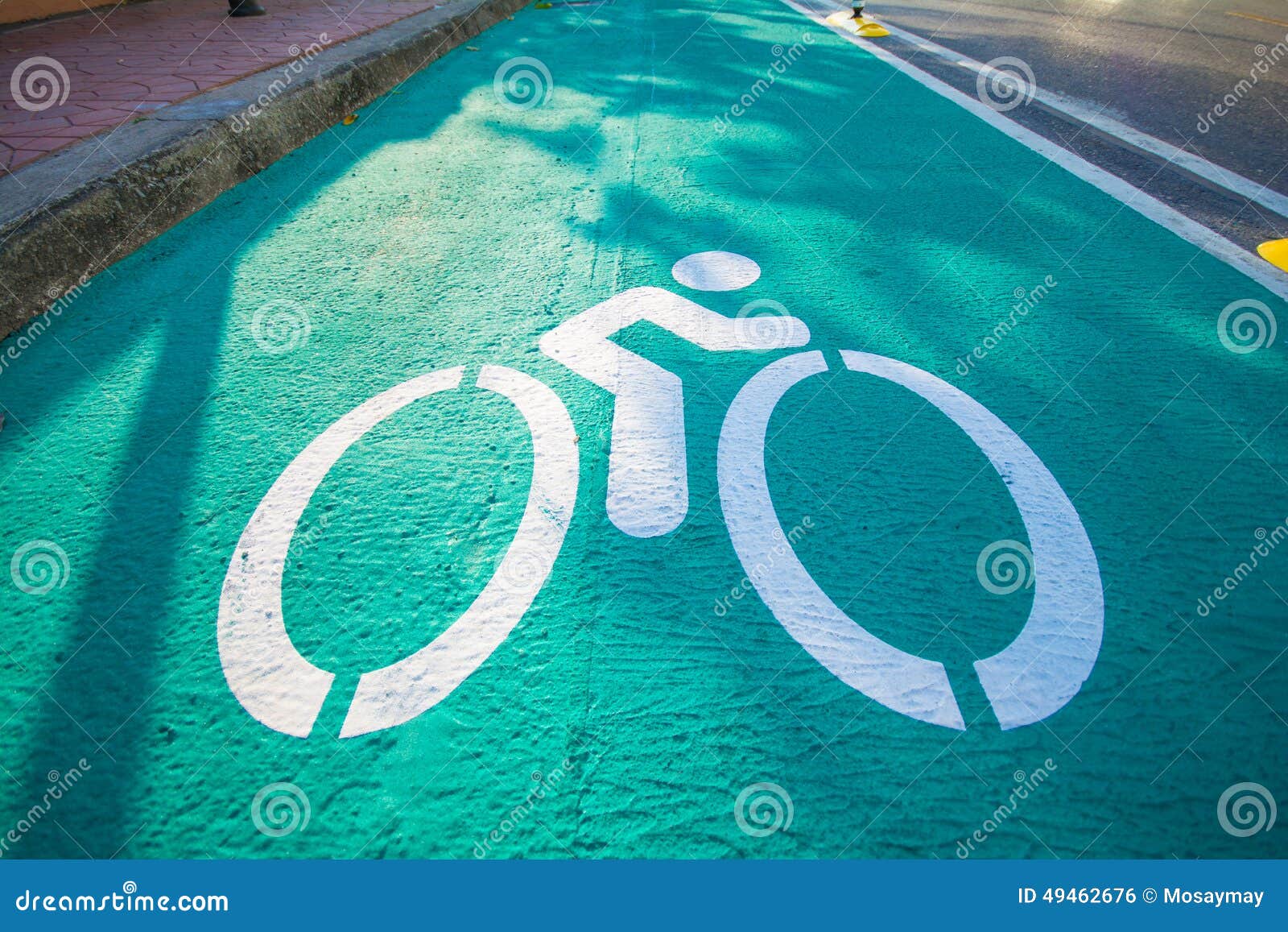 Symbol for bicycle paths stock photo. Image of bicycle - 49462676