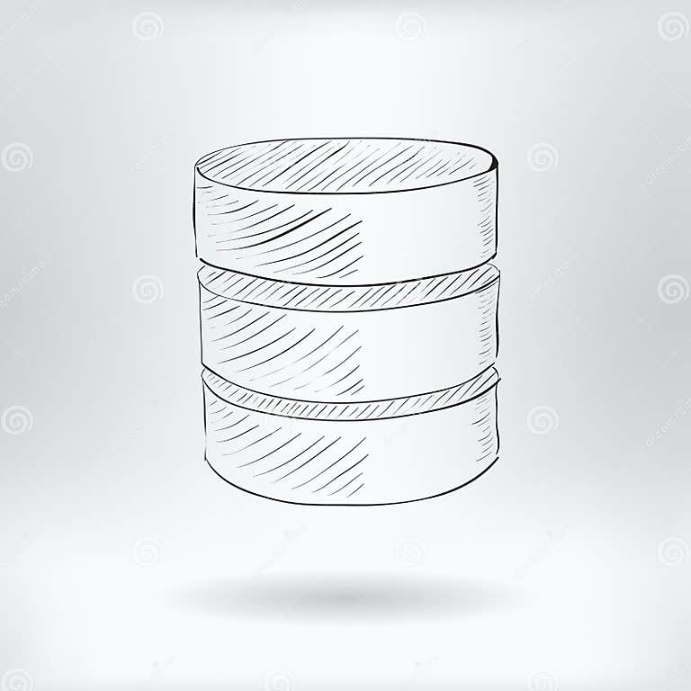 Symbol of Big Data Server - Database Icon Concept Vector Illustration ...
