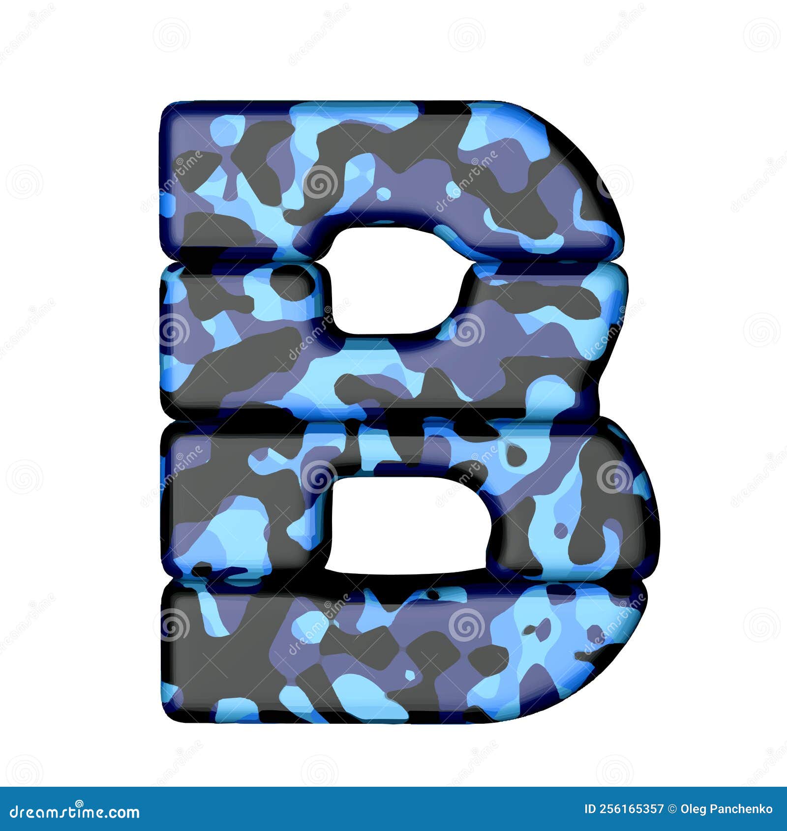 Symbol in Blue Camouflage. Letter B Stock Vector - Illustration of ...
