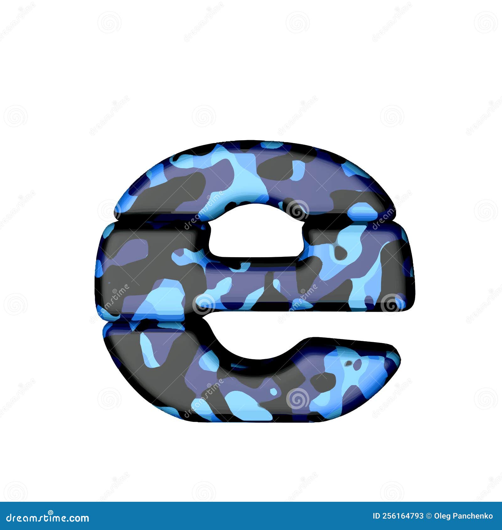 Symbol in Blue Camouflage. Letter E Stock Vector - Illustration of ...