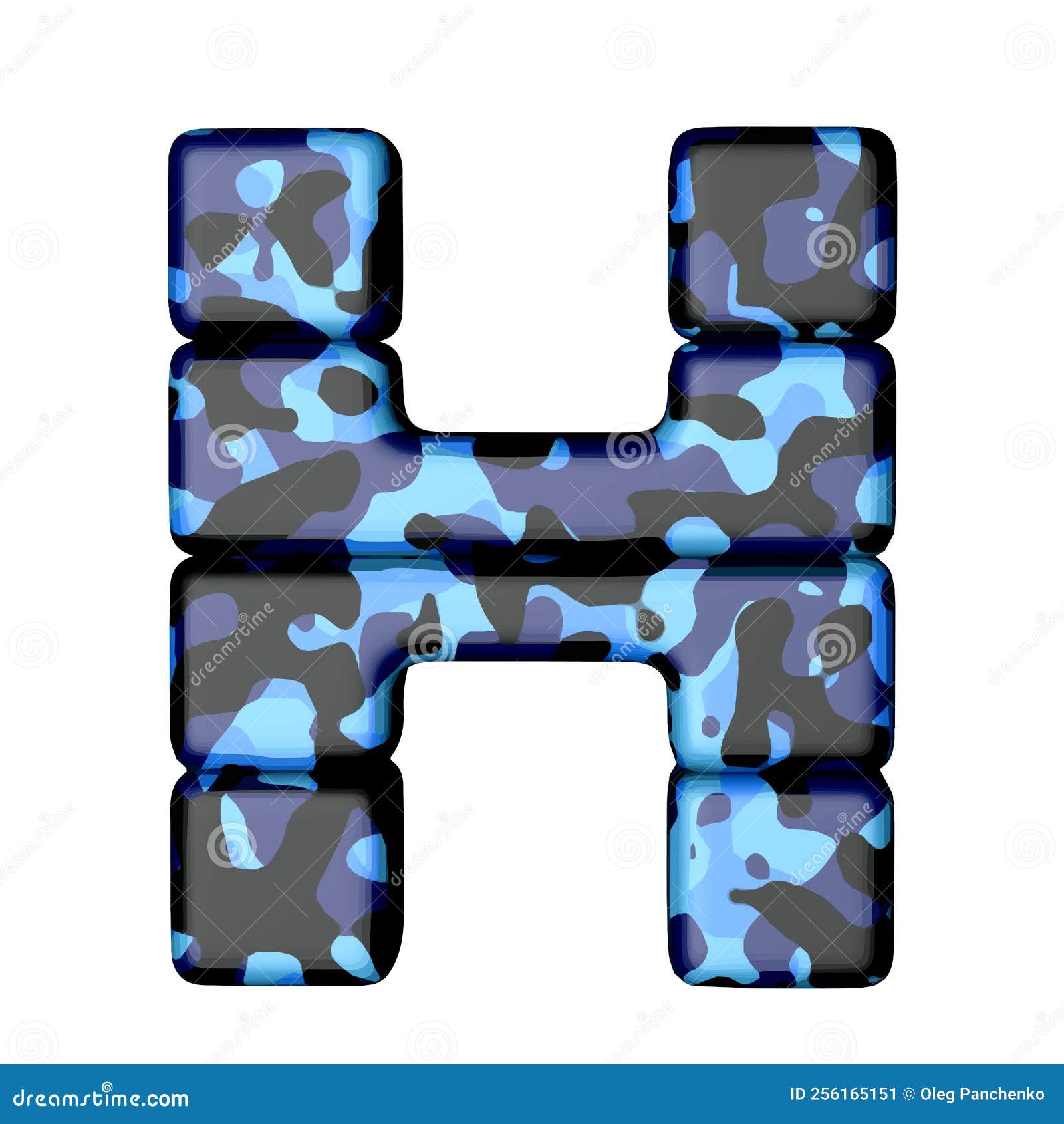 Symbol in Blue Camouflage. Letter H Stock Vector - Illustration of ...