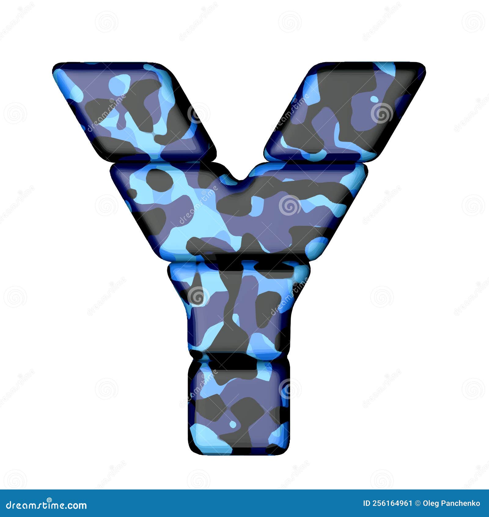 Symbol in Blue Camouflage. Letter Y Stock Vector - Illustration of ...