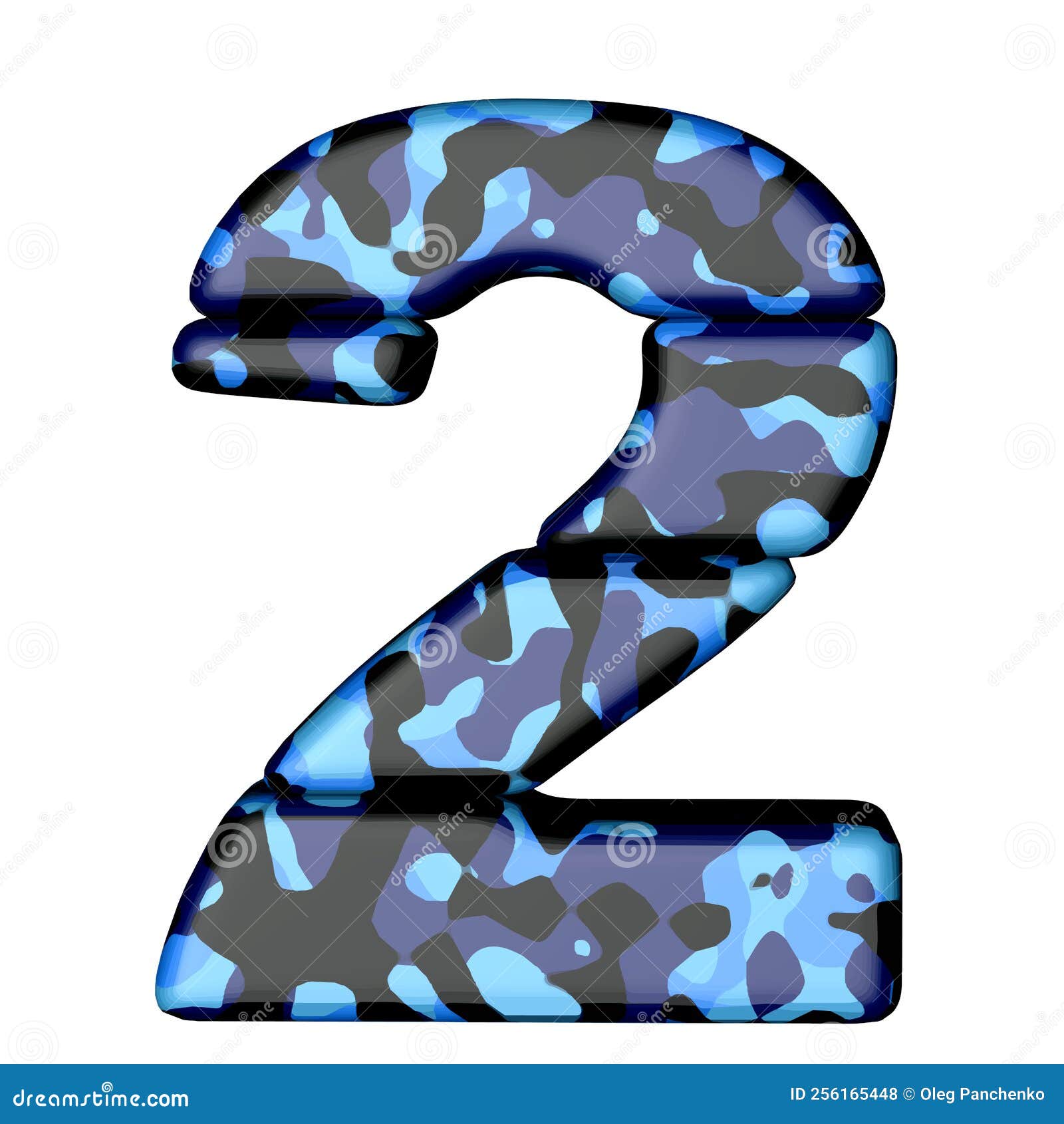 Symbol in Blue Camouflage. Number 2 Stock Vector - Illustration of ...