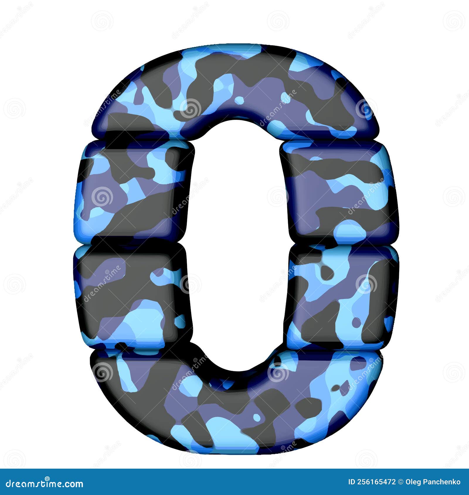Symbol in Blue Camouflage. Number 0 Stock Vector - Illustration of ...