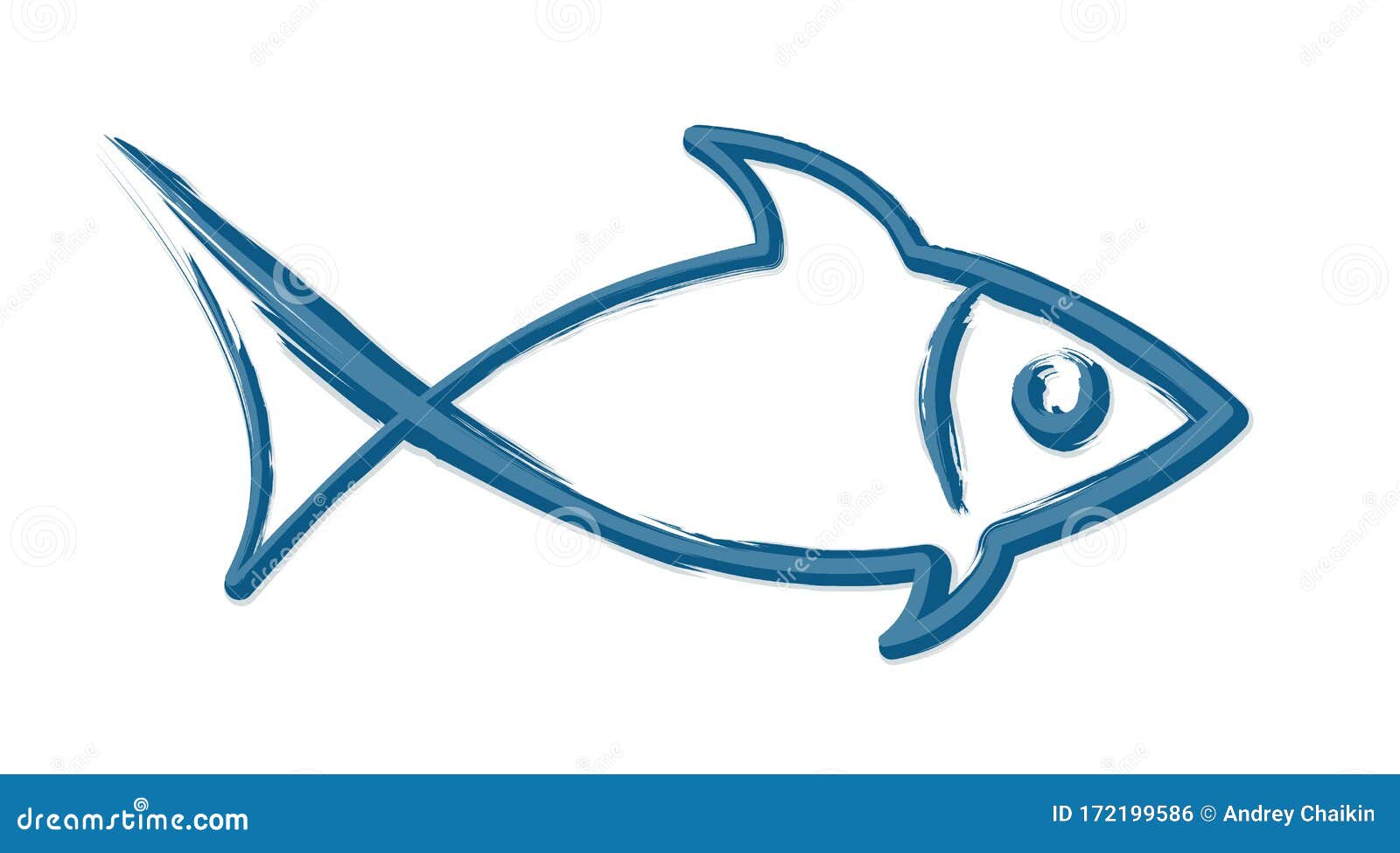 Symbol of blue fish. stock vector. Illustration of fishery - 172199586