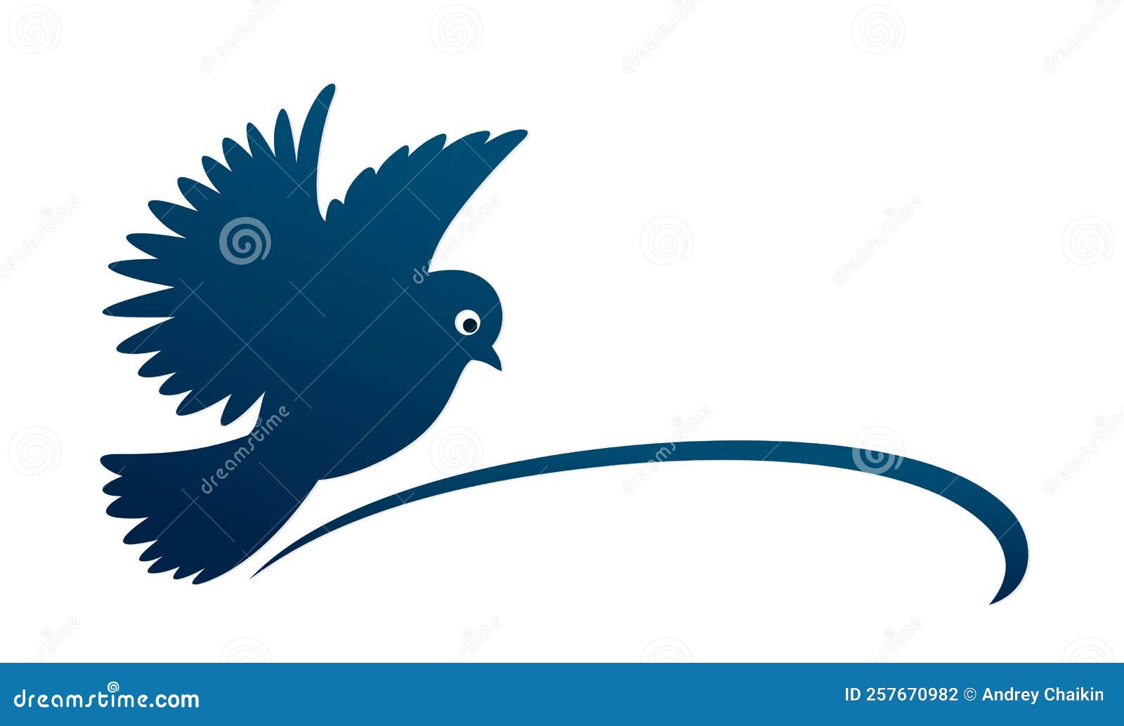 Symbol of a Blue Flying Bird. Stock Vector - Illustration of wing, blue ...