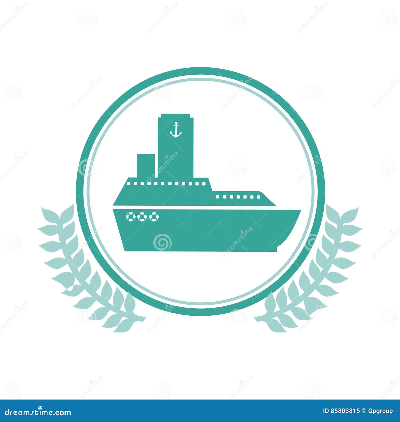 Symbol blue ship icon stock illustration. Illustration of silhouette ...