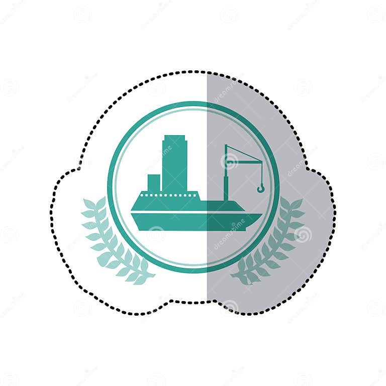 Symbol blue ship icon stock illustration. Illustration of cruise - 85806061
