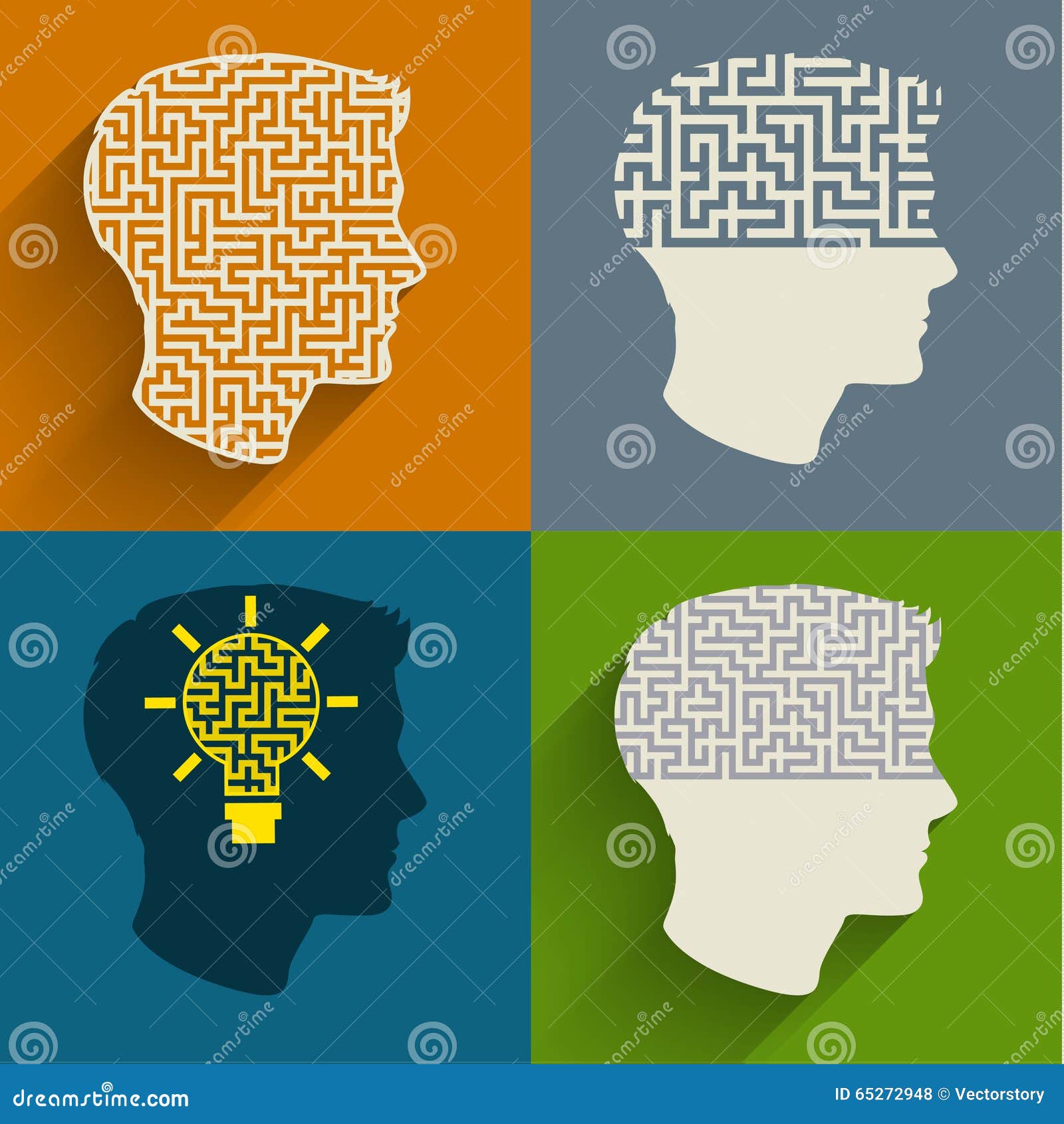 Symbol of the Brain Thinking Stock Vector - Illustration of glowing ...
