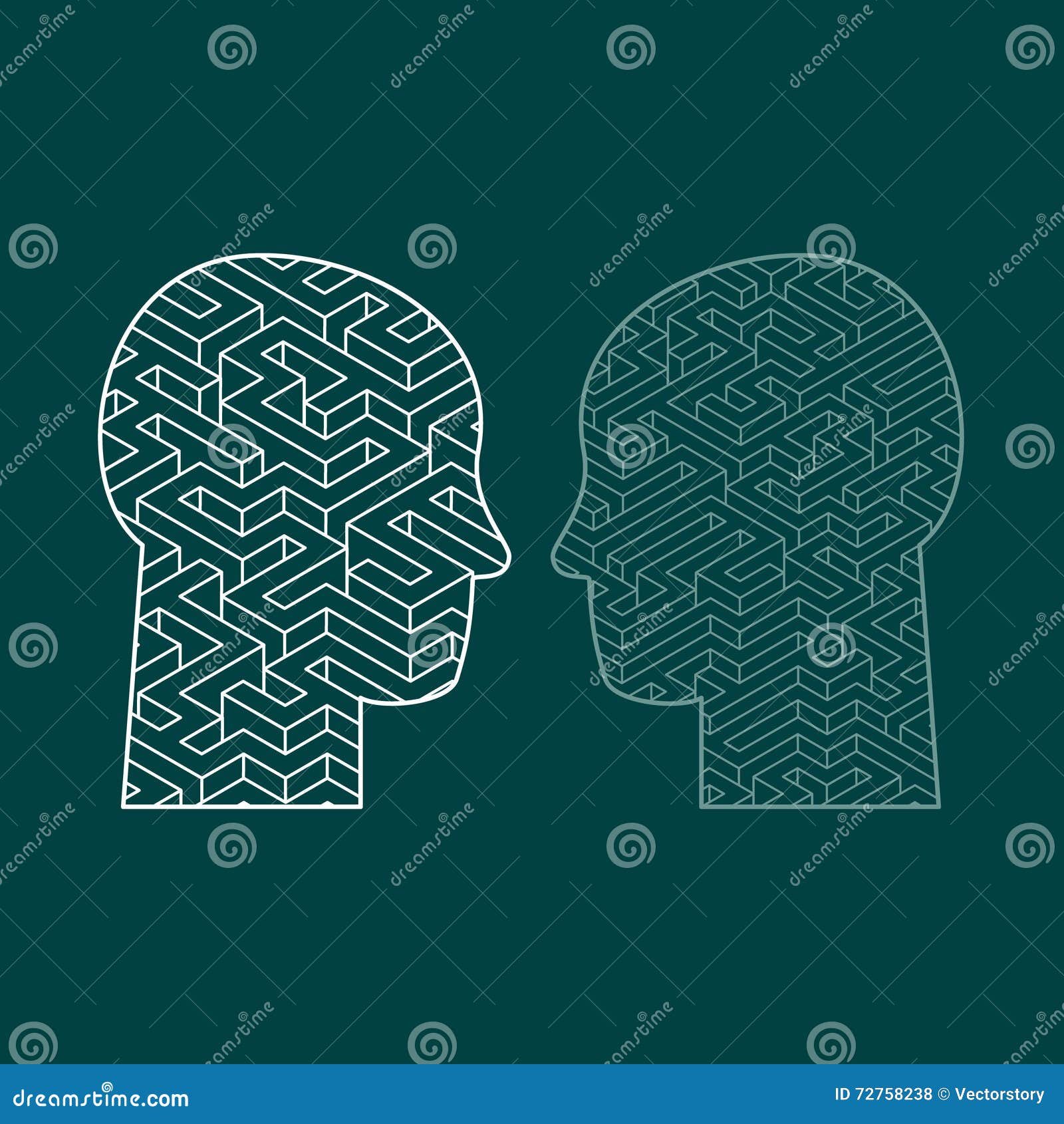 Symbol of the Brain Thinking Stock Vector - Illustration of analyzing ...
