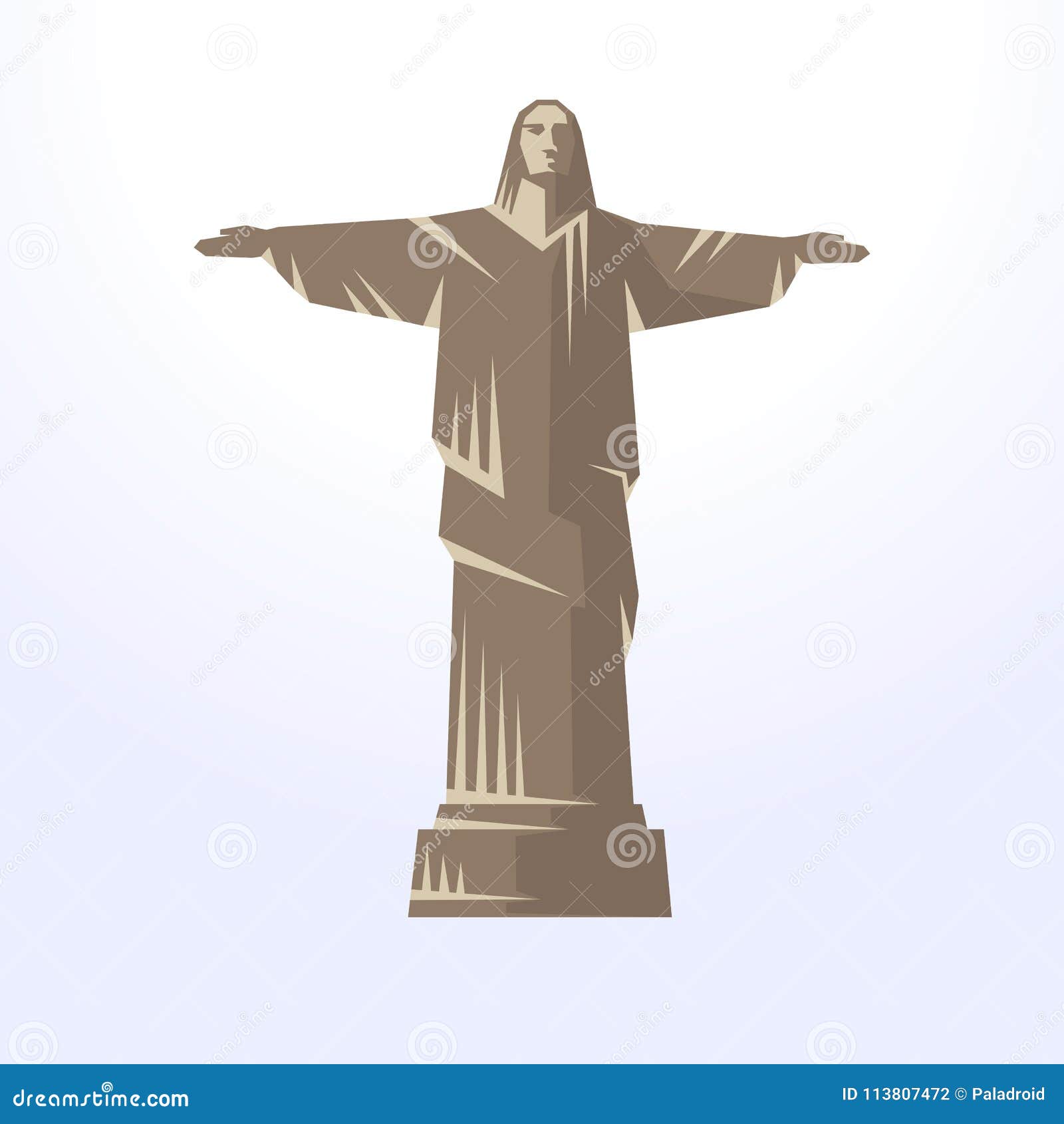 Symbol of Brazil in Rio Statue of Jesus Stock Vector - Illustration of ...