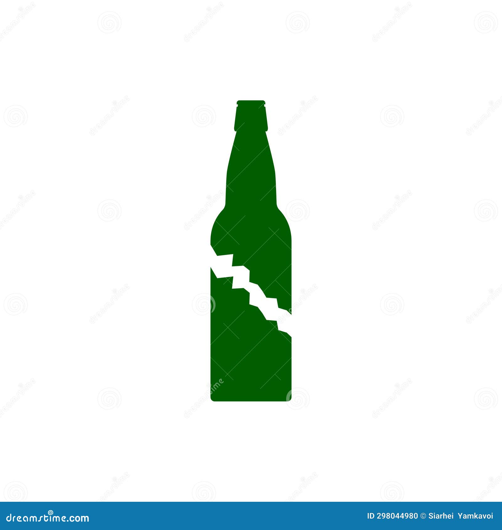 The Symbol of Broken Glass. Icon of a Cracked Broken Glass Bottle ...
