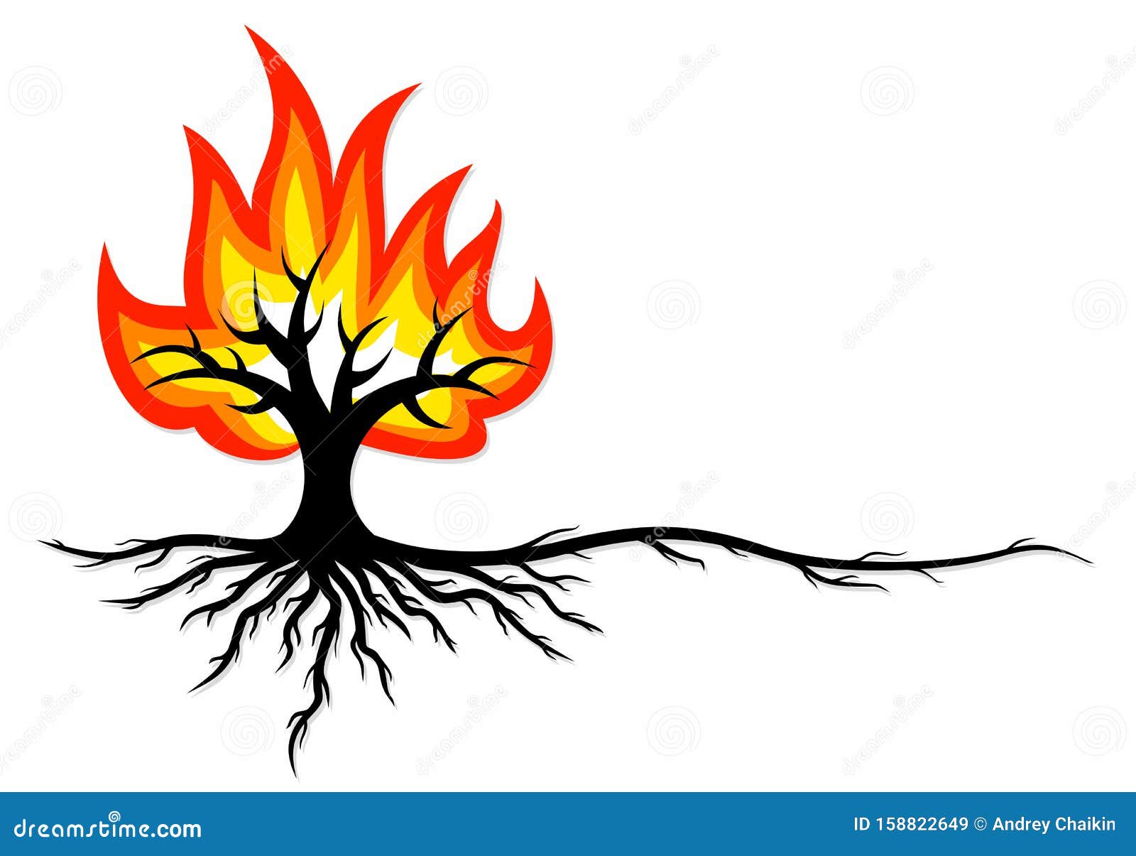 The Tree fire symbol. stock vector. Illustration of birch - 158822649